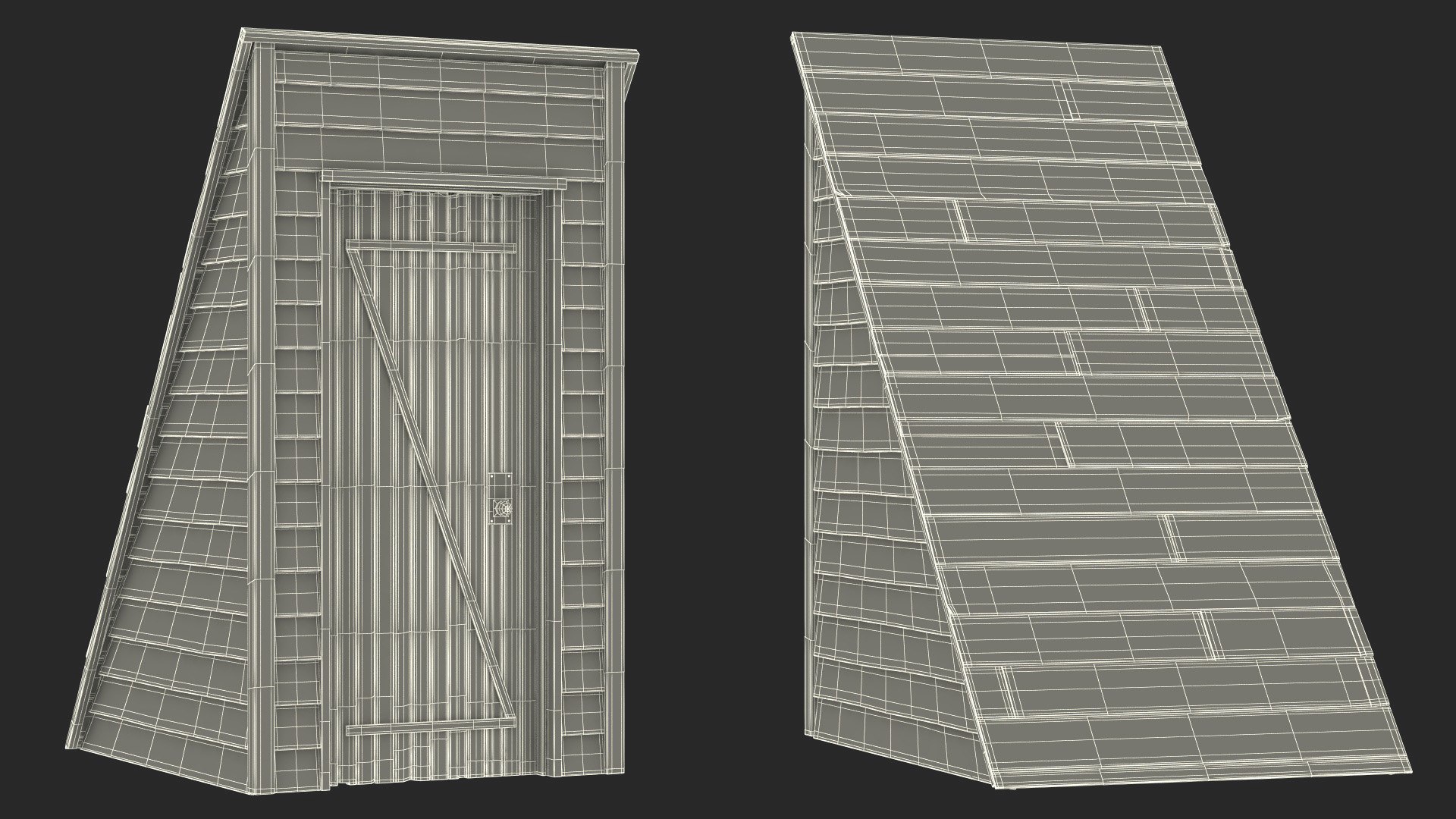3D Rustic Wooden Rooftop Entrance White - TurboSquid 2207088