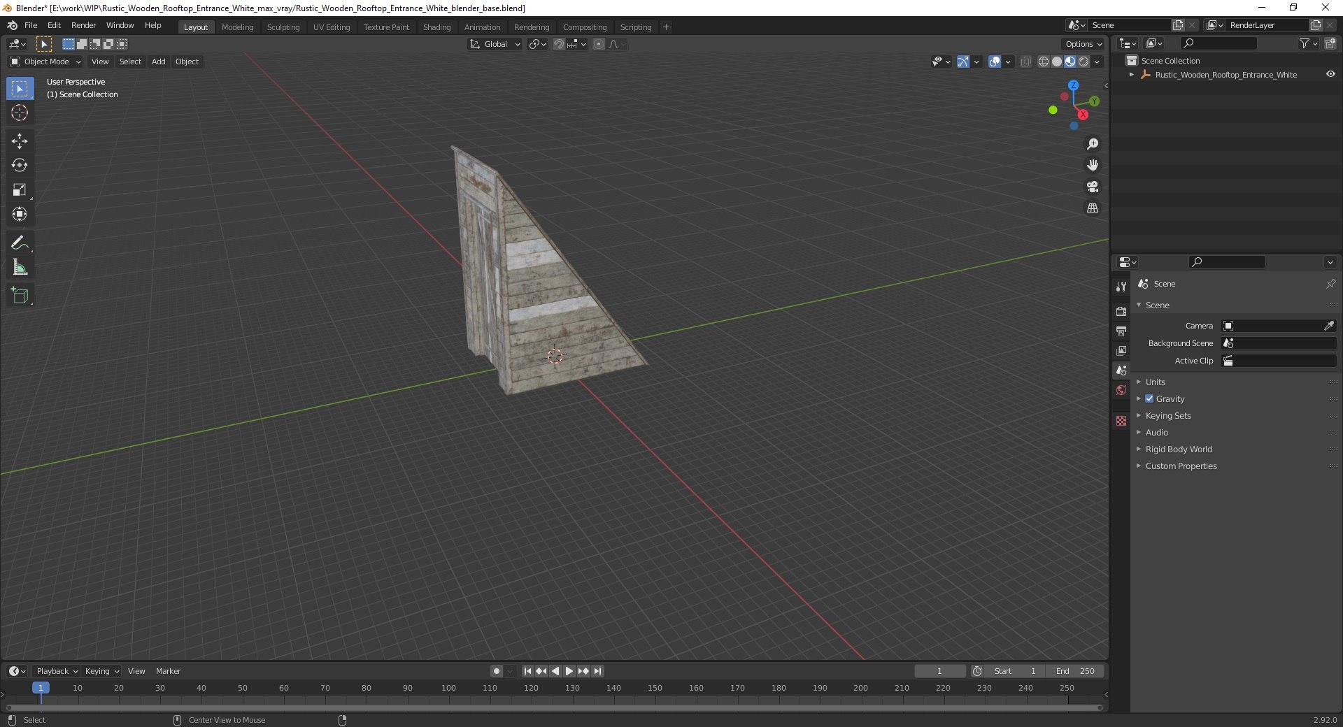 3D Rustic Wooden Rooftop Entrance White - TurboSquid 2207088