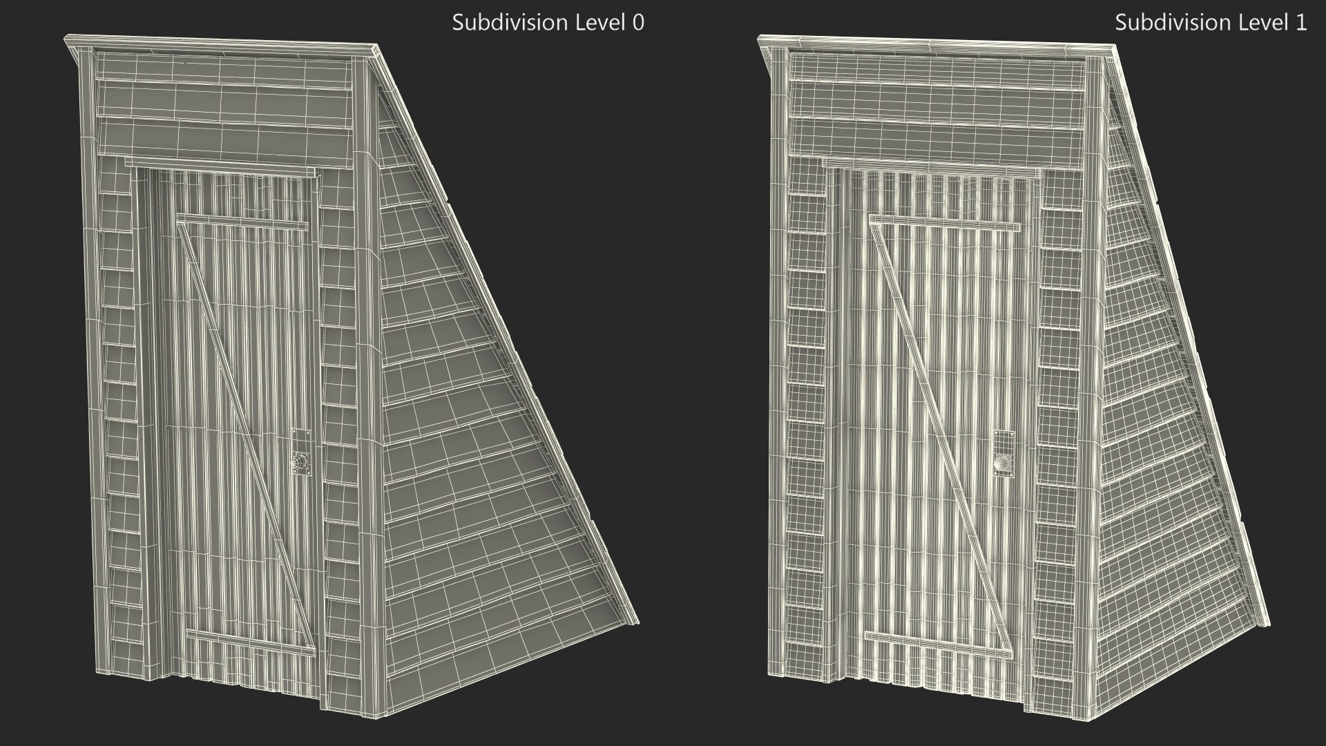 3D Rustic Wooden Rooftop Entrance White - TurboSquid 2207088