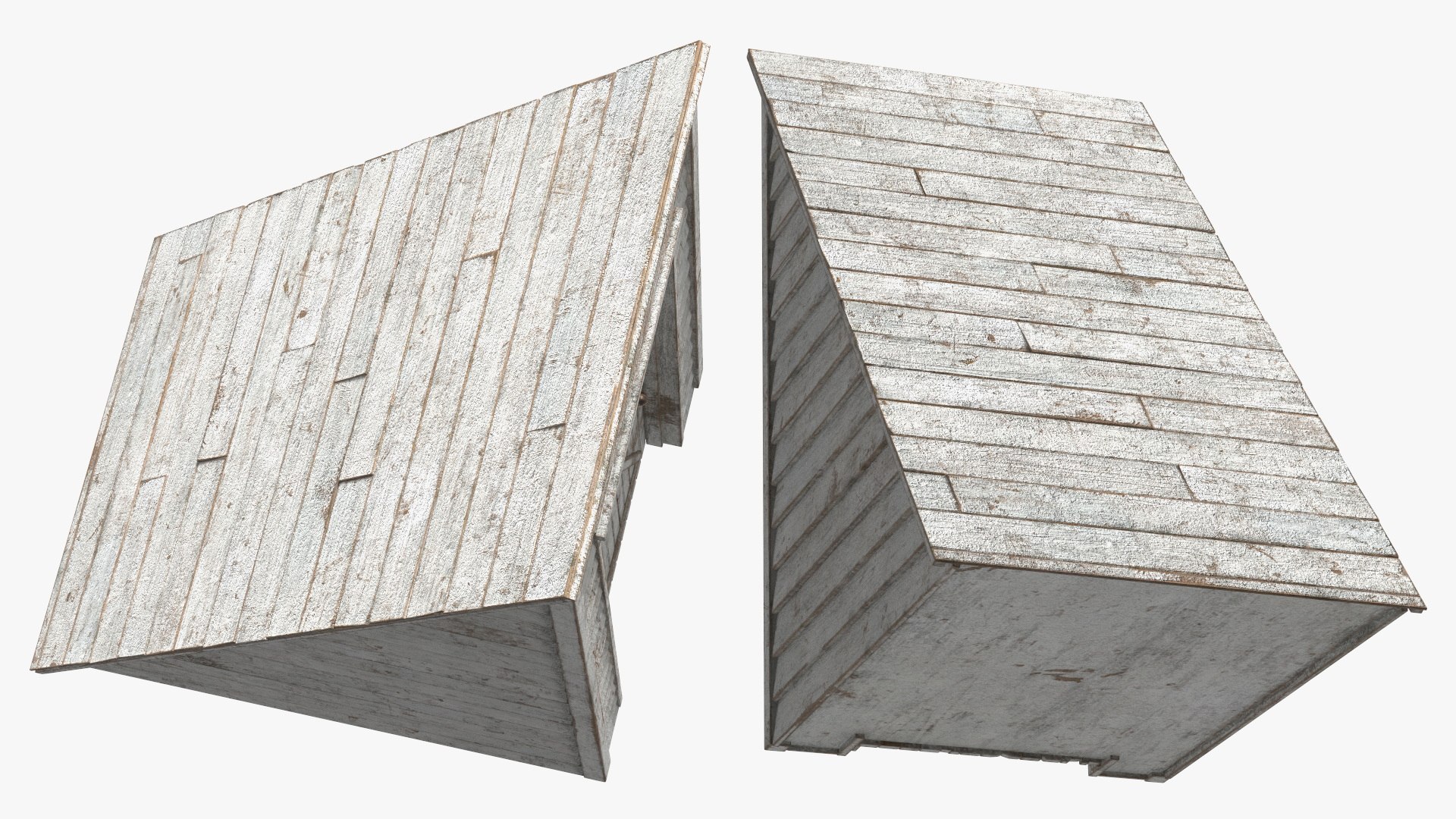 3D Rustic Wooden Rooftop Entrance White - TurboSquid 2207088