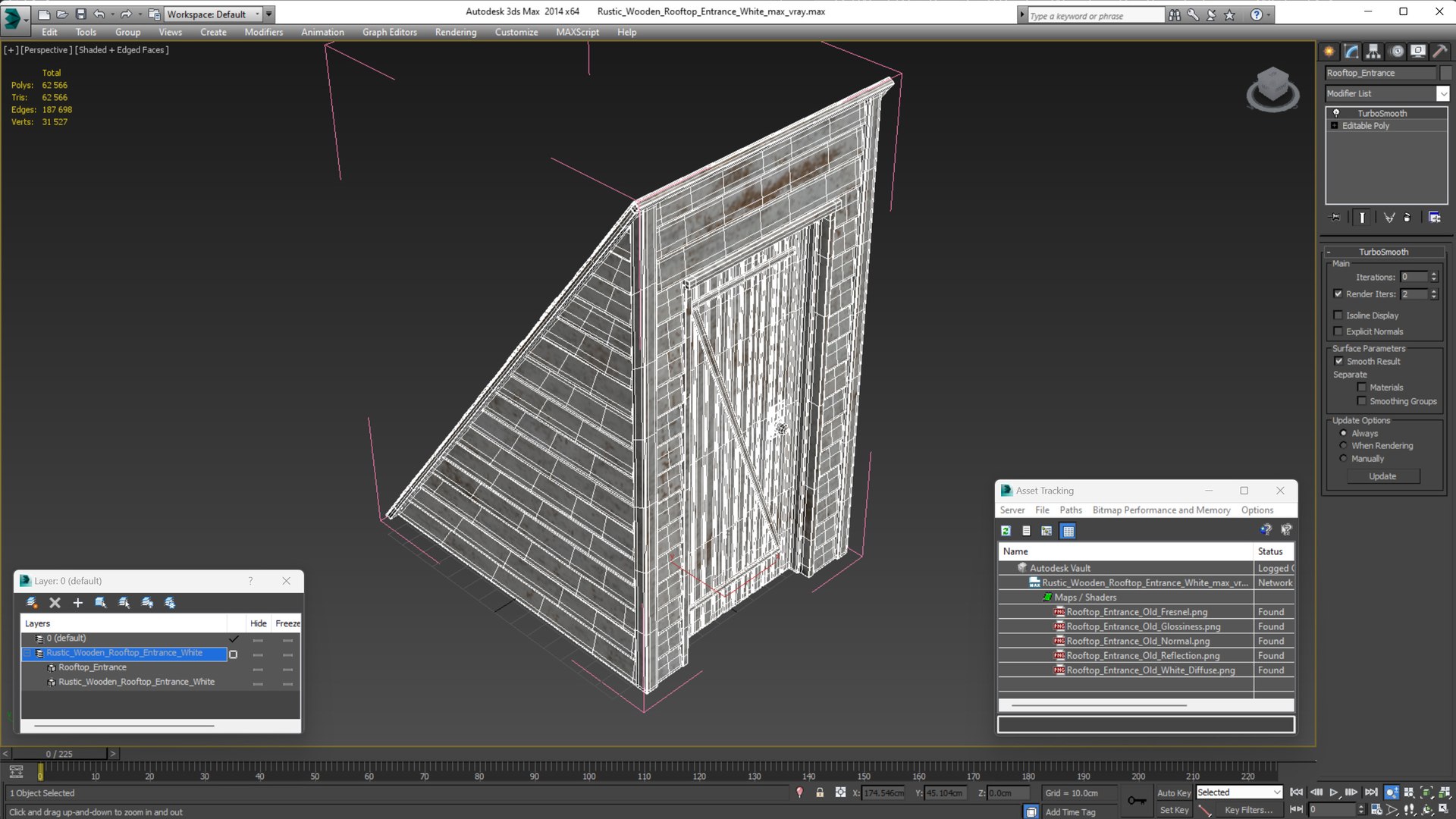 3D Rustic Wooden Rooftop Entrance White - TurboSquid 2207088