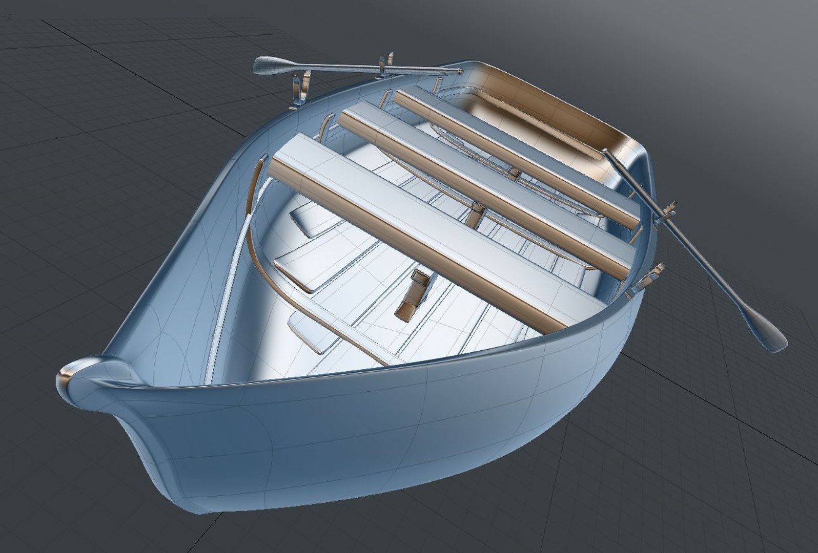 3d Wooden Rowing Boat Model
