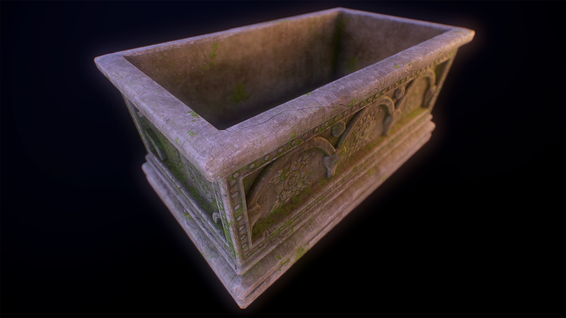 Old Mossy Stone Chest 3D - TurboSquid 1399160