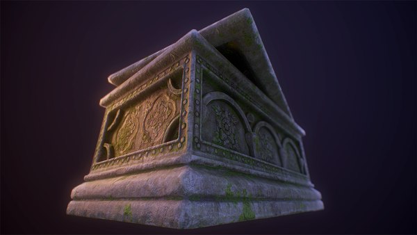 Old mossy stone chest 3D - TurboSquid 1399160