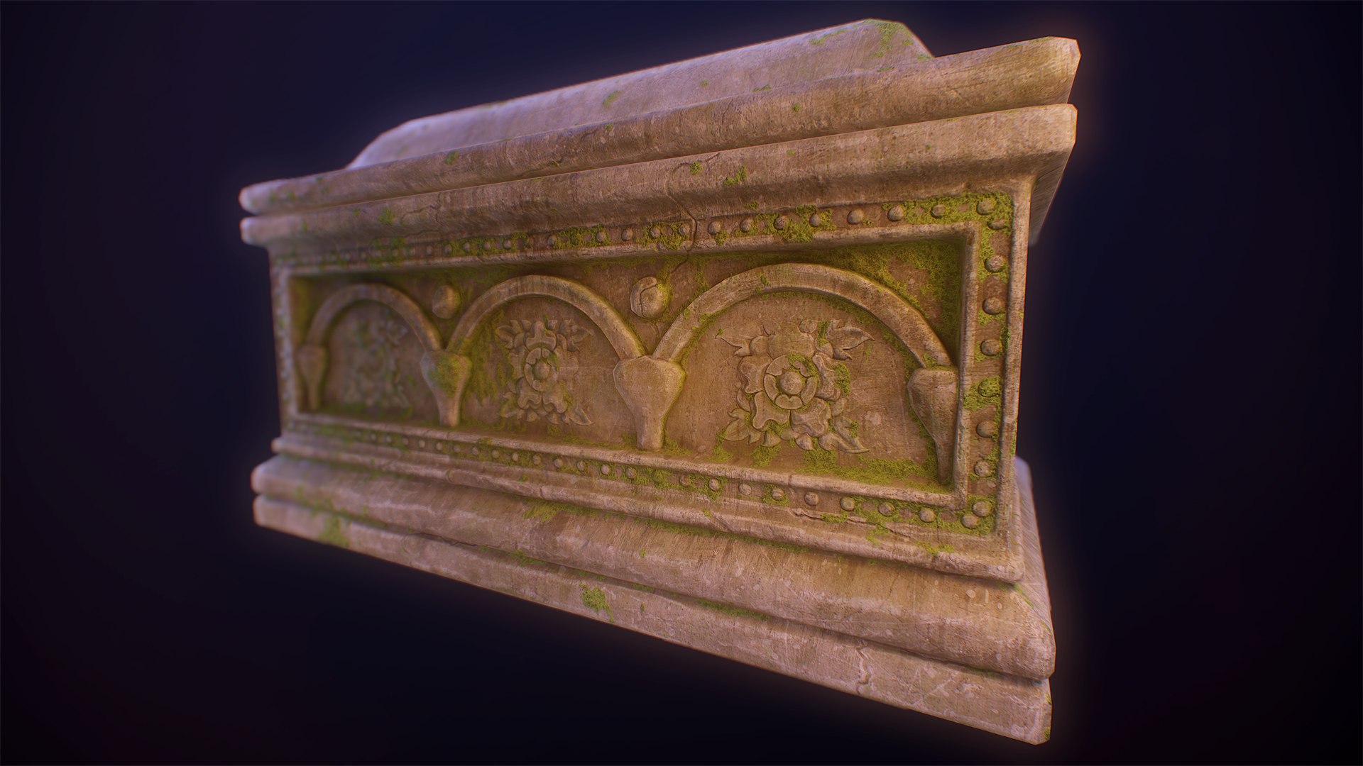 Old Mossy Stone Chest 3D - TurboSquid 1399160