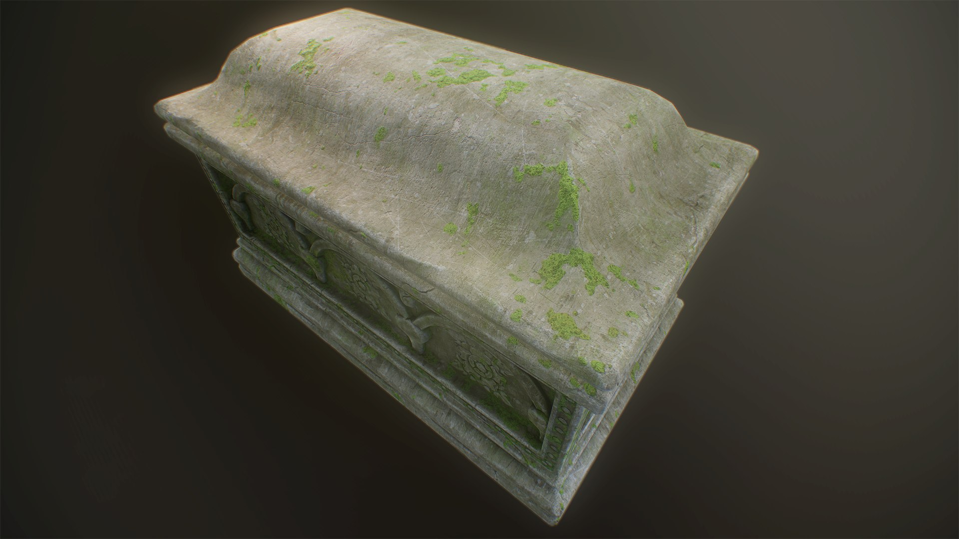 Old Mossy Stone Chest 3D - TurboSquid 1399160