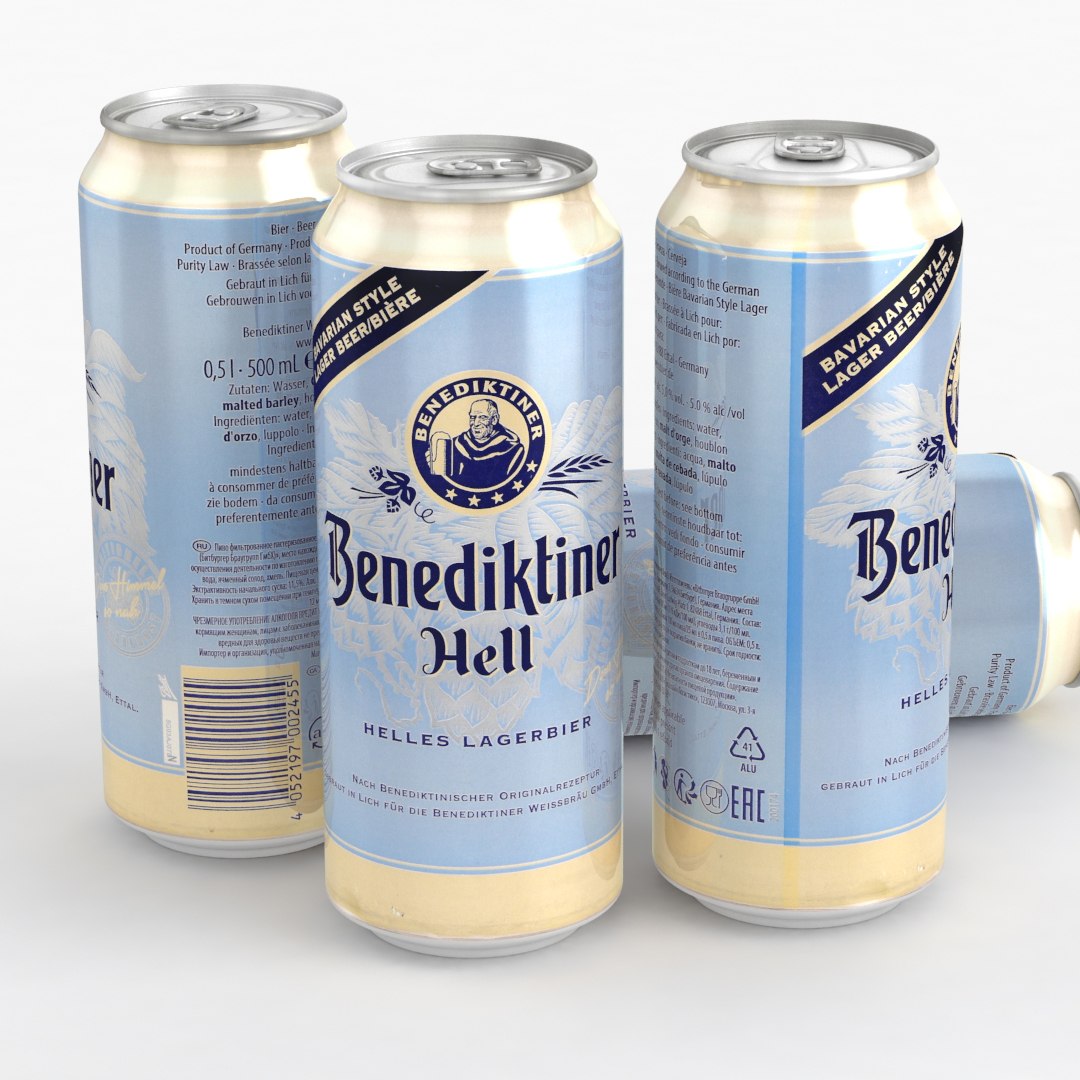 Beer Can Benediktiner Hell 500ml 2021 3D - TurboSquid 1763736