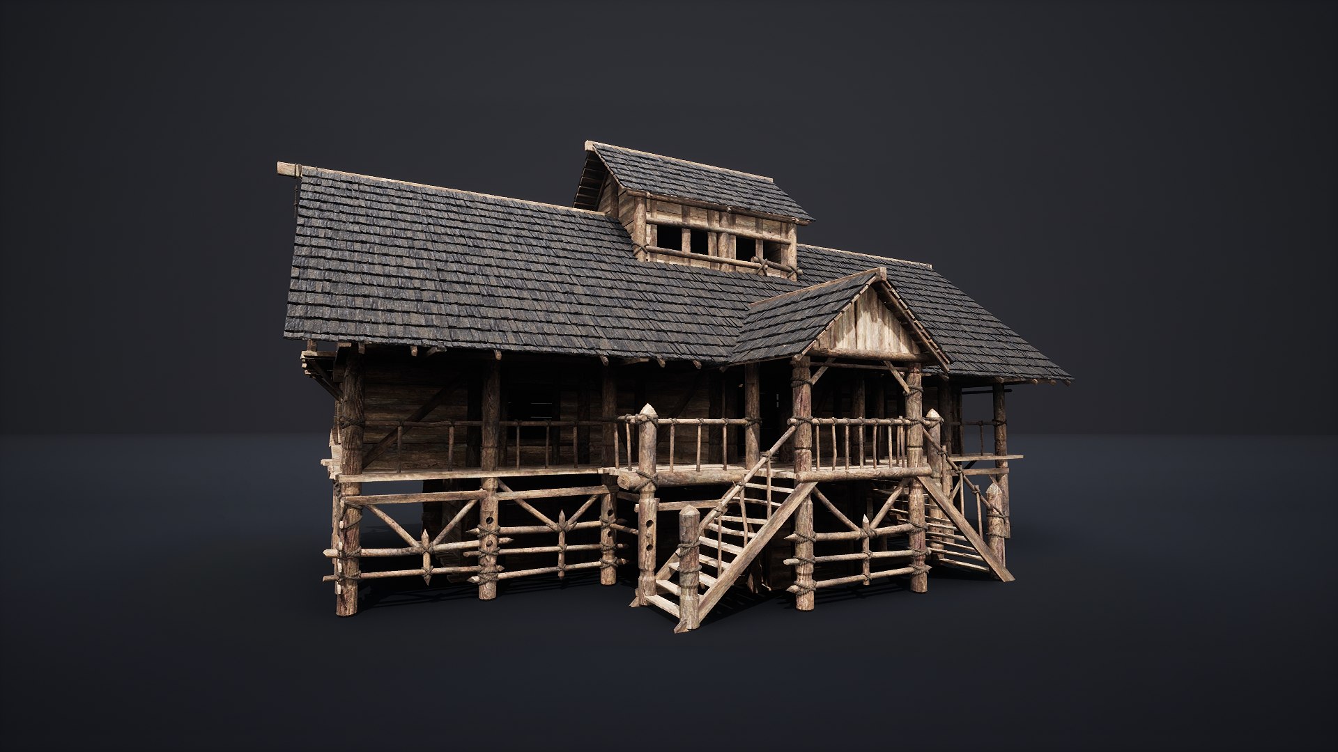MEDIEVAL HOUSE SLAVIC COTTAGE CABIN HUT TOWN CITY NEXTGEN AAA Model ...