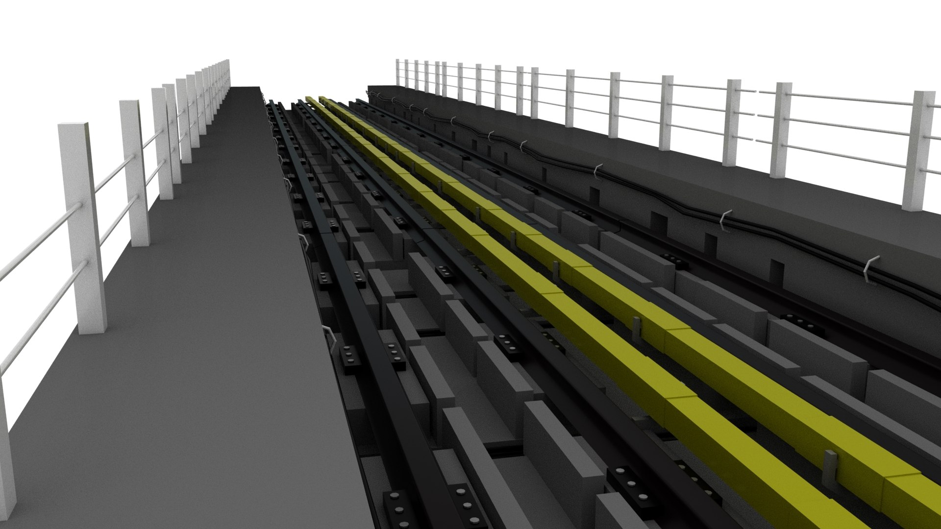 Metro Track 3D Model - TurboSquid 1395163