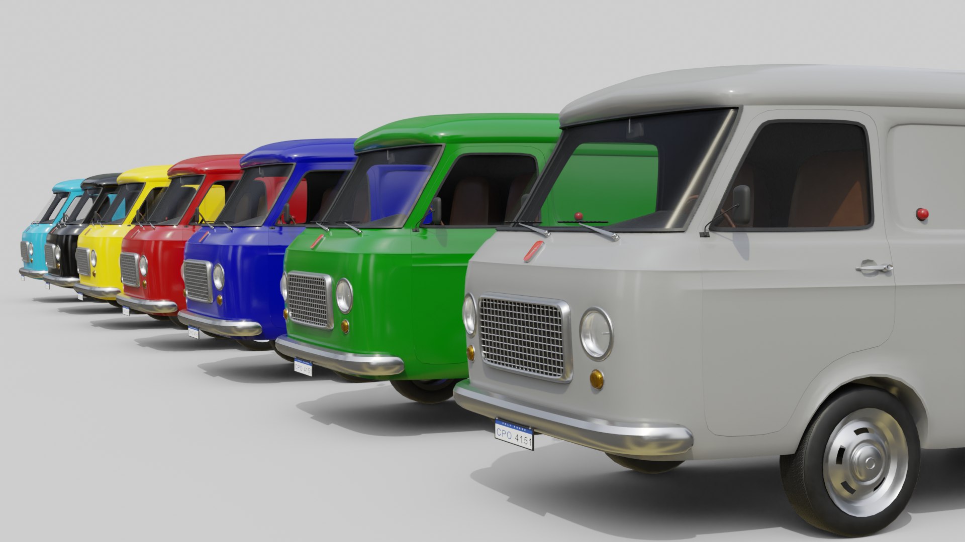 Realistic Vintage Cargo Van High-Detail Game-Ready Render Asset 3D ...