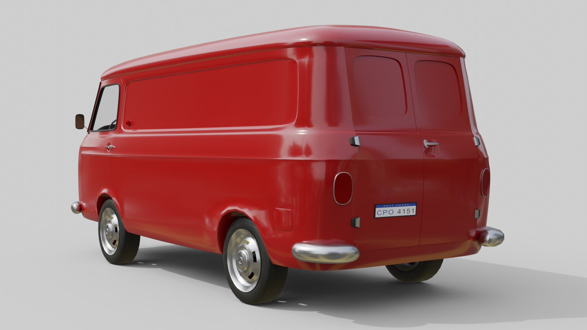 Realistic Vintage Cargo Van High-Detail Game-Ready Render Asset 3D ...