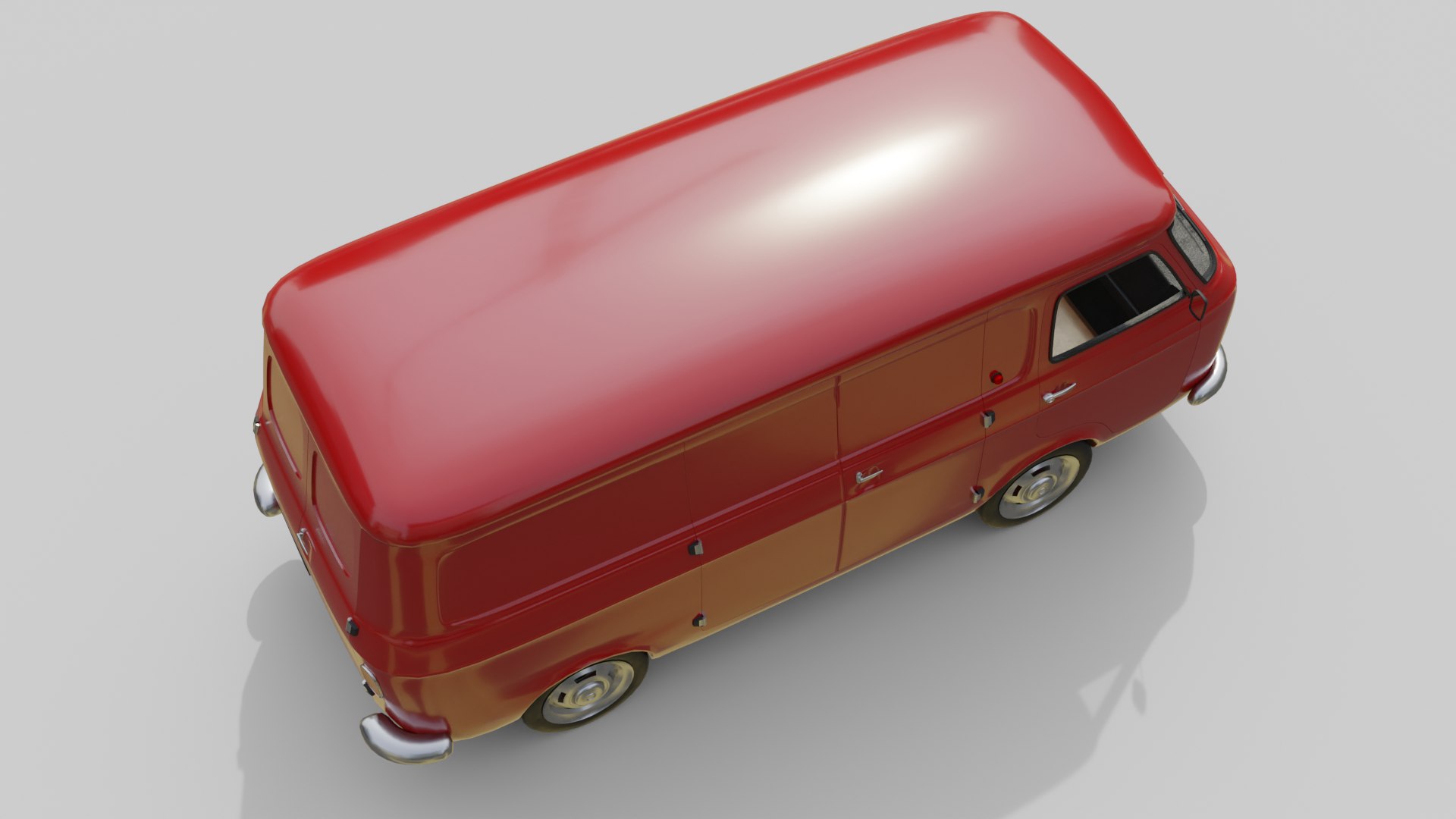 Realistic Vintage Cargo Van High-Detail Game-Ready Render Asset 3D ...
