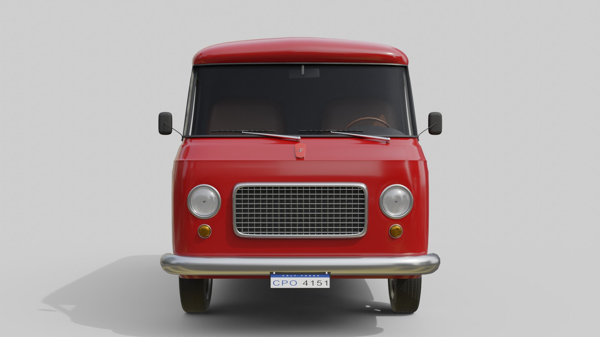 Realistic Vintage Cargo Van High-Detail Game-Ready Render Asset 3D ...