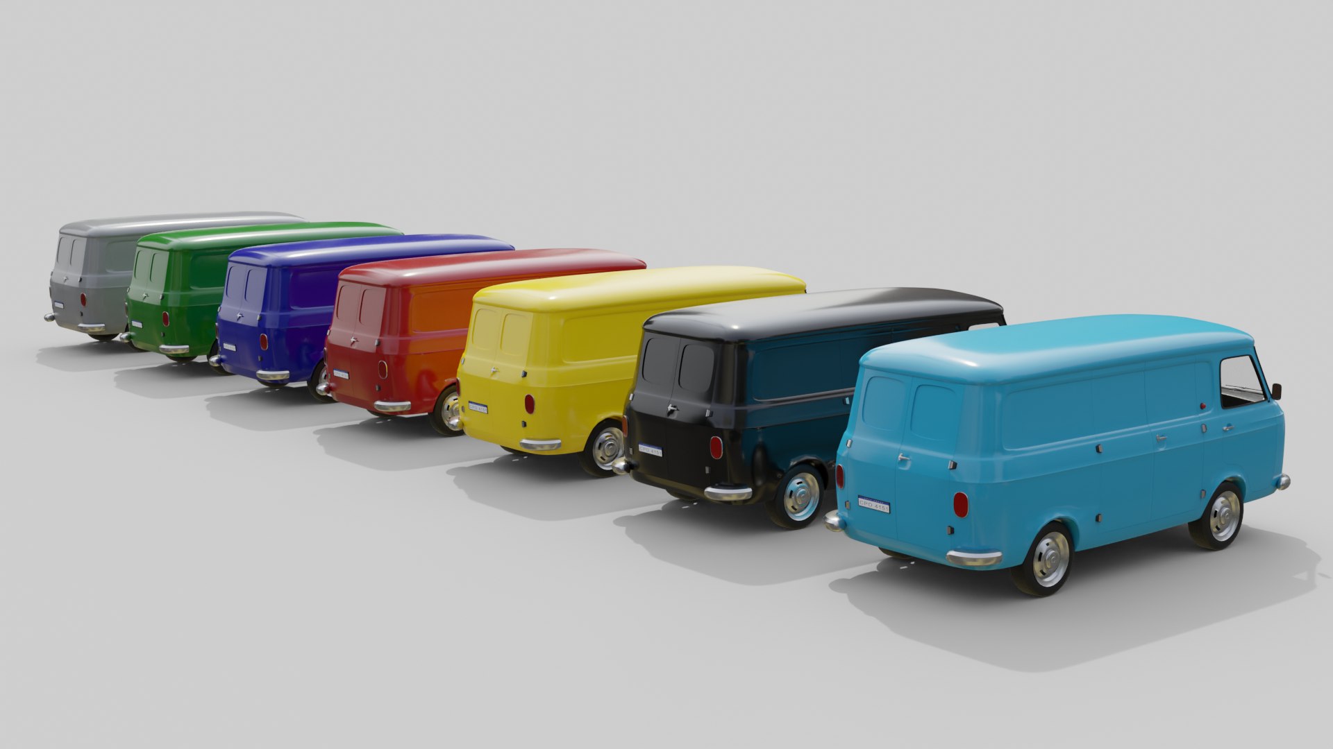 Realistic Vintage Cargo Van High-Detail Game-Ready Render Asset 3D ...