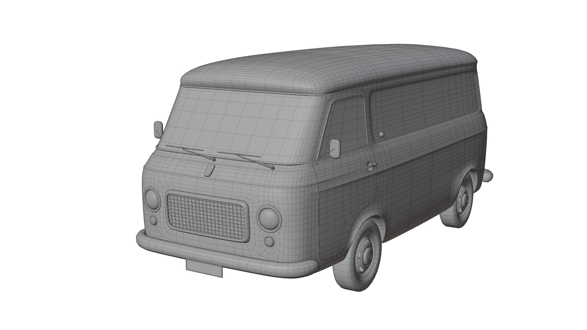 Realistic Vintage Cargo Van High-Detail Game-Ready Render Asset 3D ...