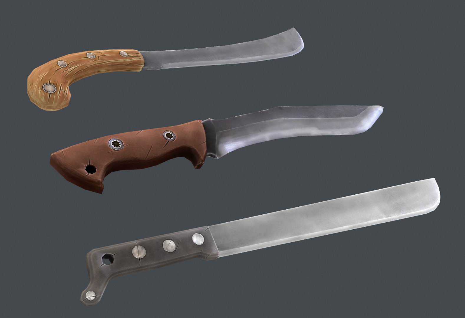 3D Stylized Machetes Weapon Model - TurboSquid 1498166