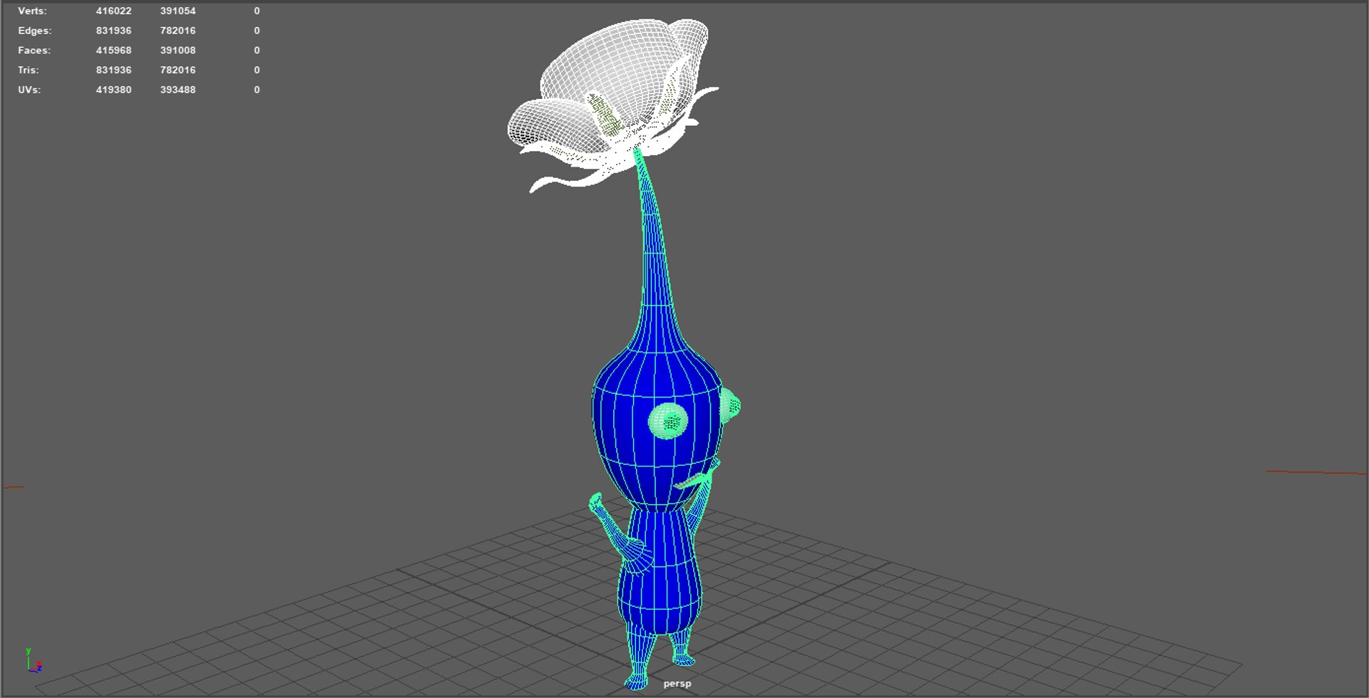 3D Blue Pikmin Model - TurboSquid 1643948