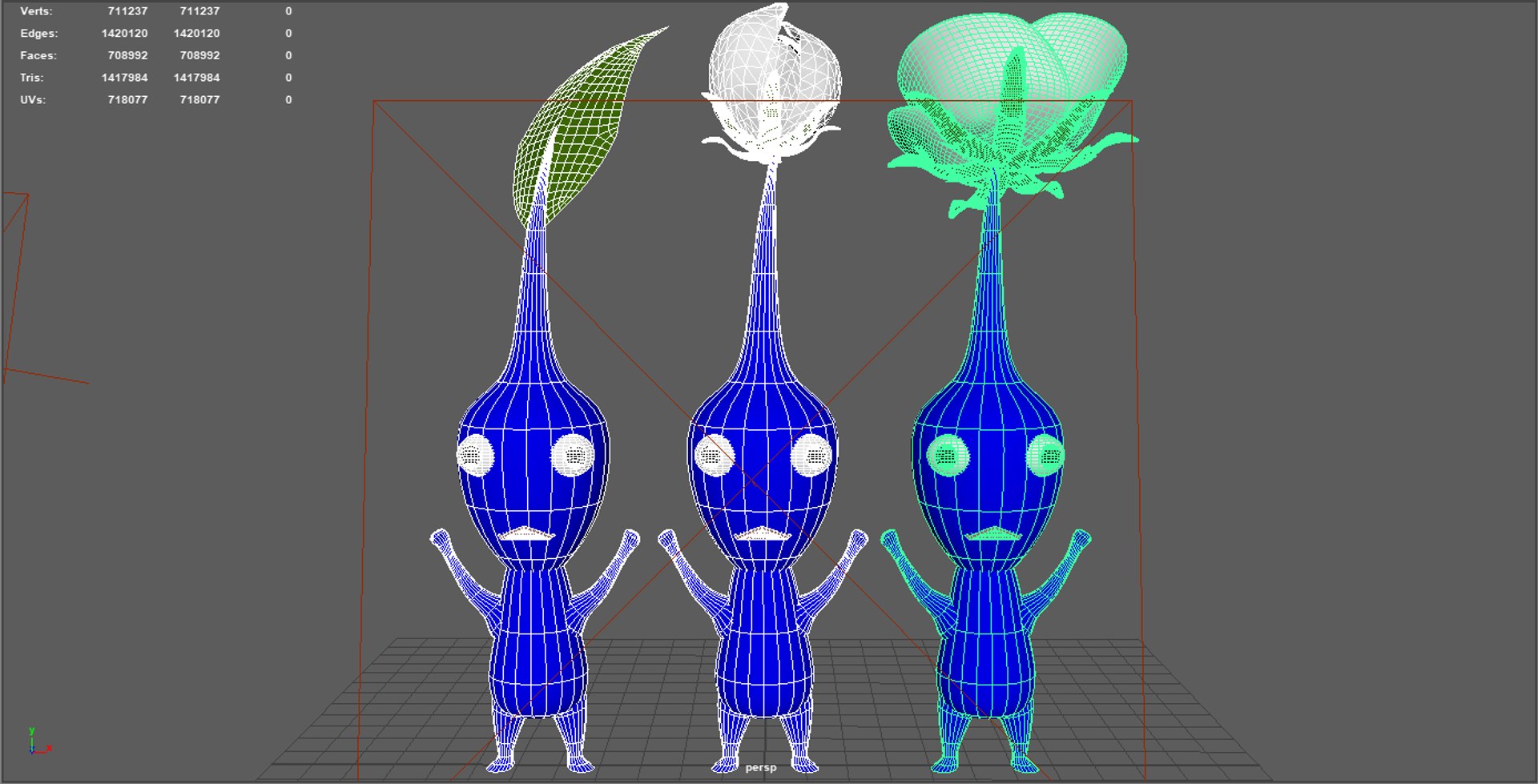 3D Blue Pikmin Model - TurboSquid 1643948