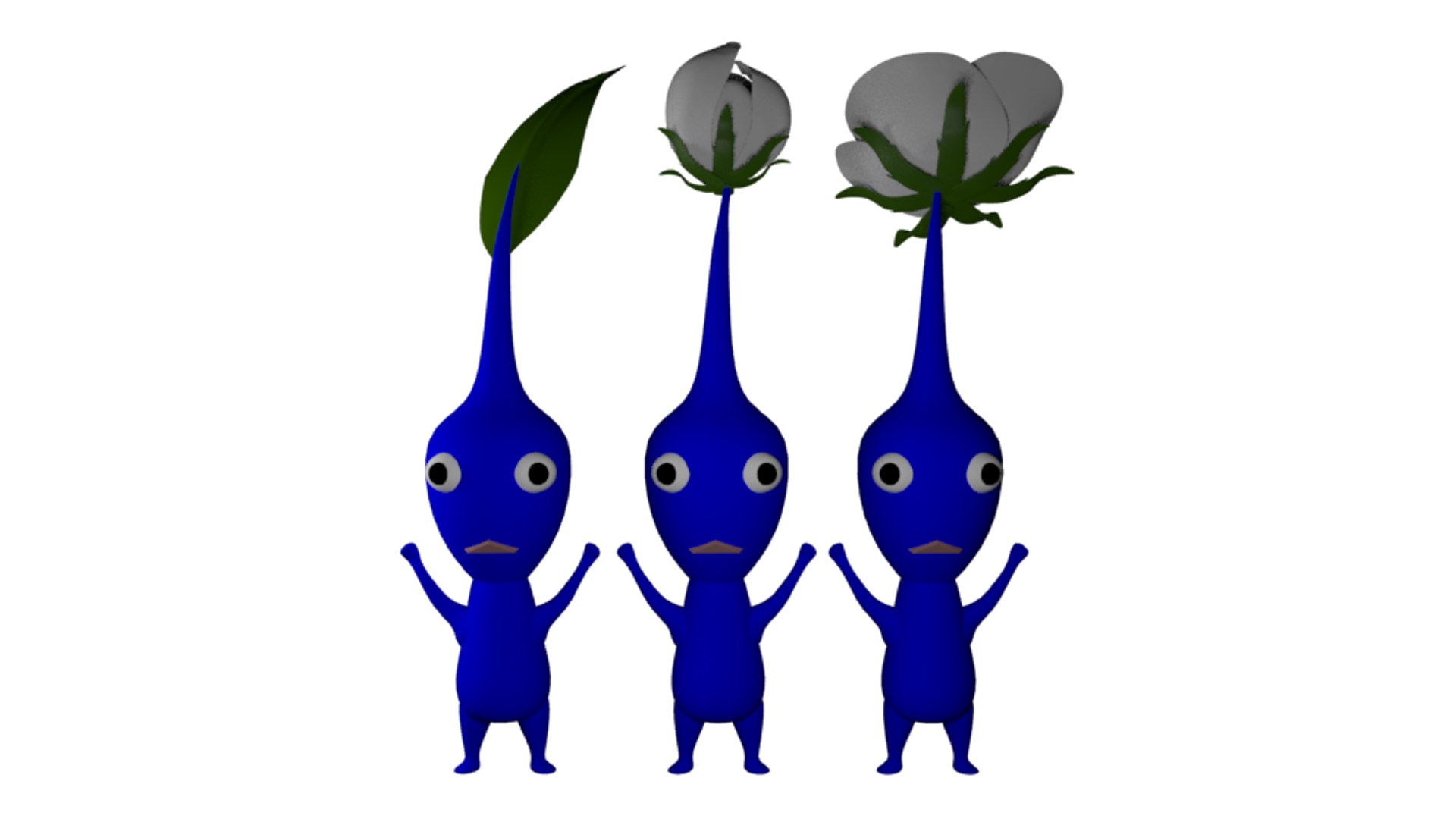 3D Blue Pikmin Model - TurboSquid 1643948