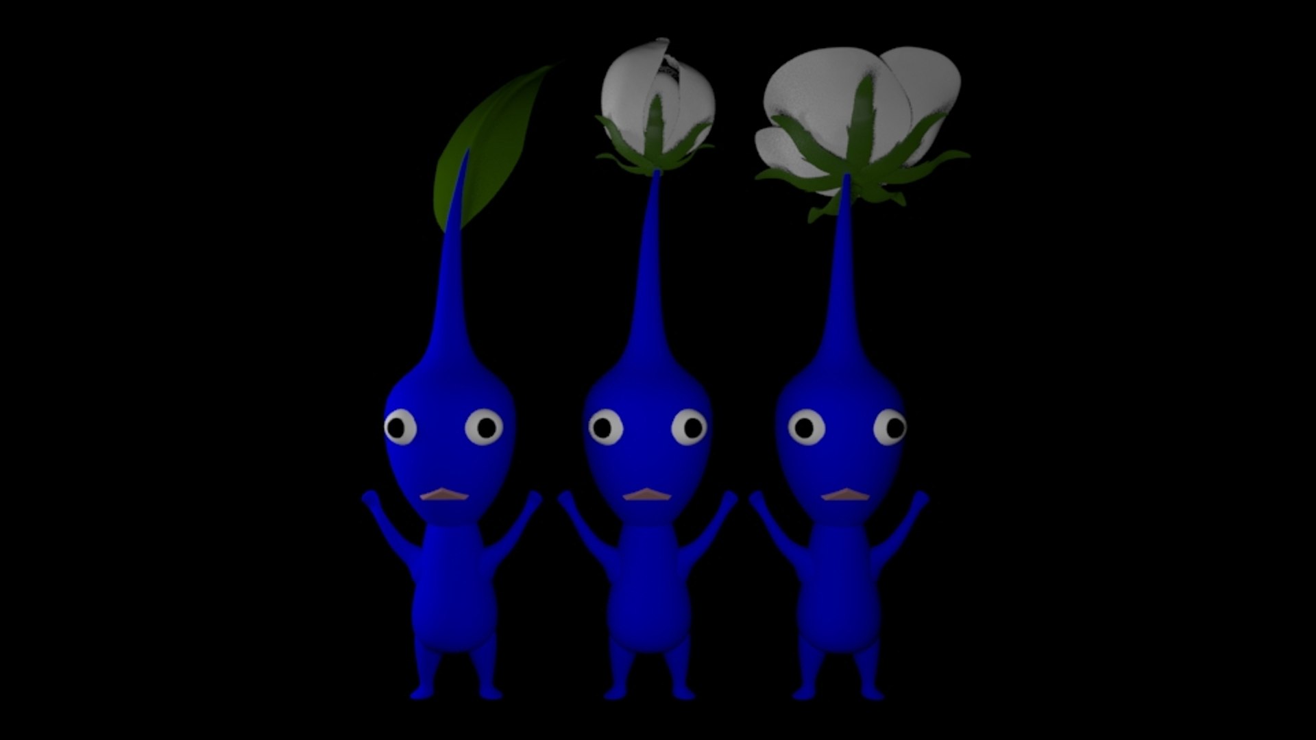 3D Blue Pikmin Model - TurboSquid 1643948