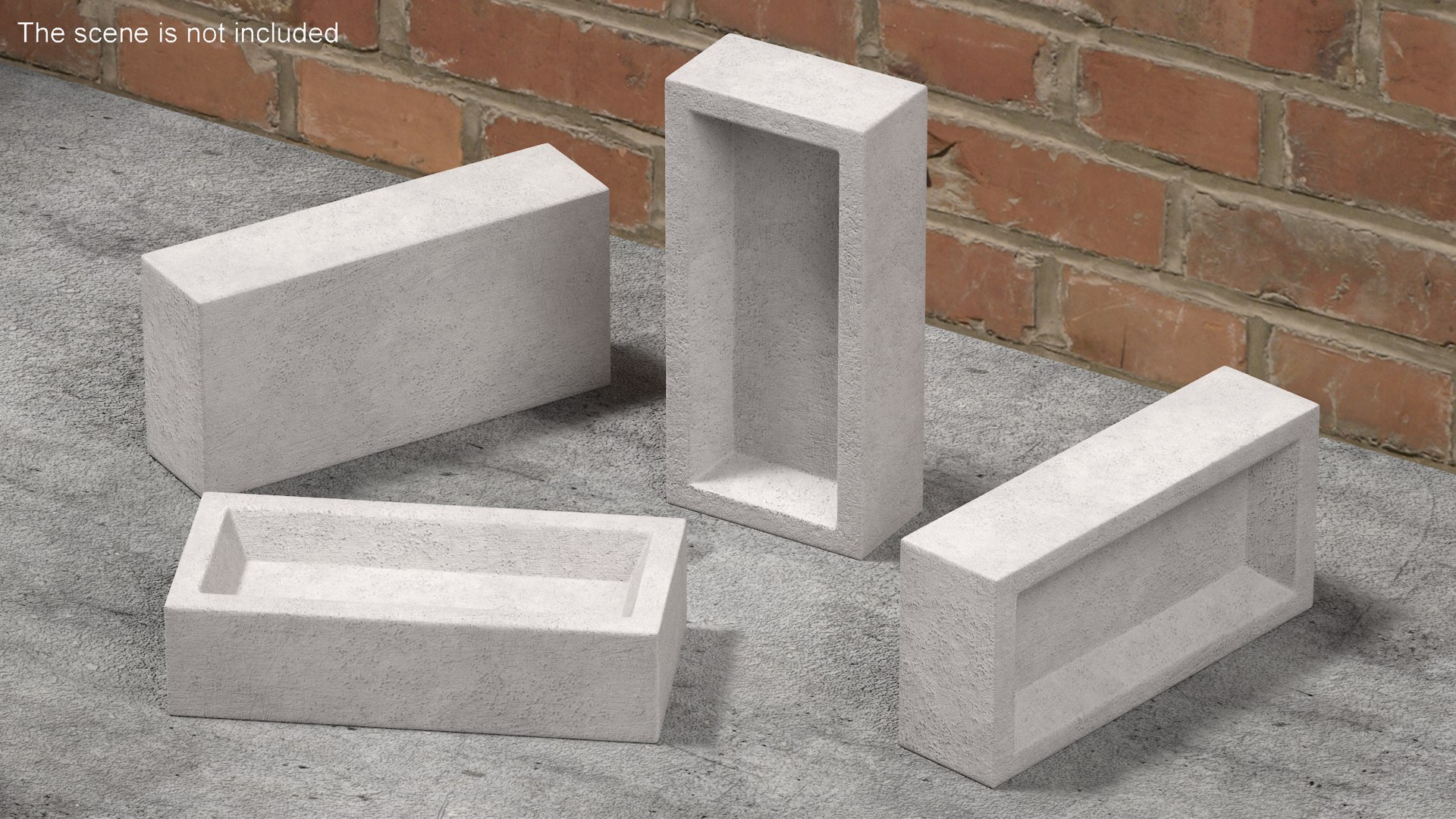 3D Sand Lime Brick Frogged White Model - TurboSquid 2145968