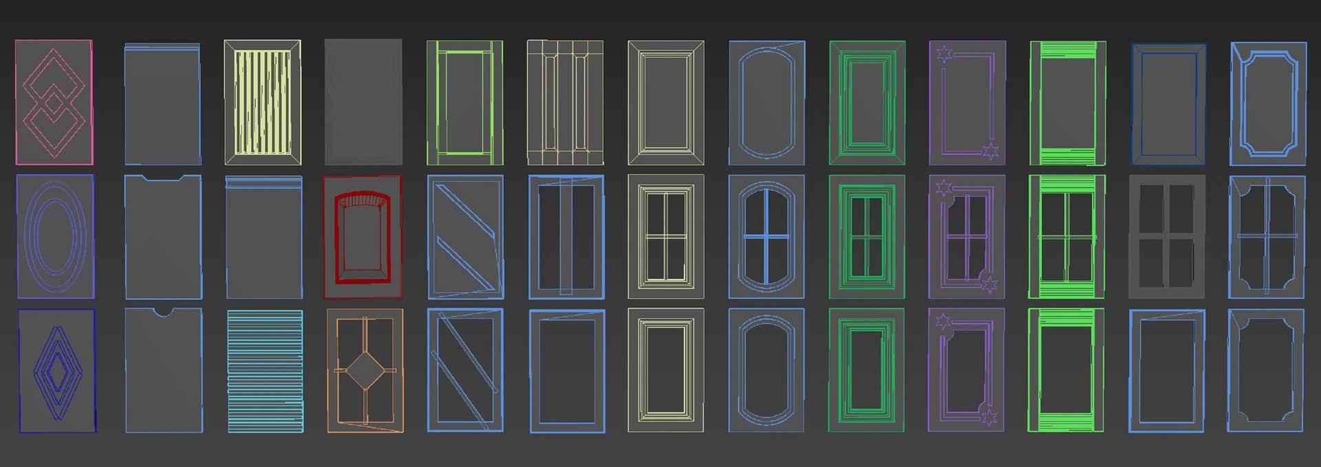 3D kitchen doors collection model - TurboSquid 1909740