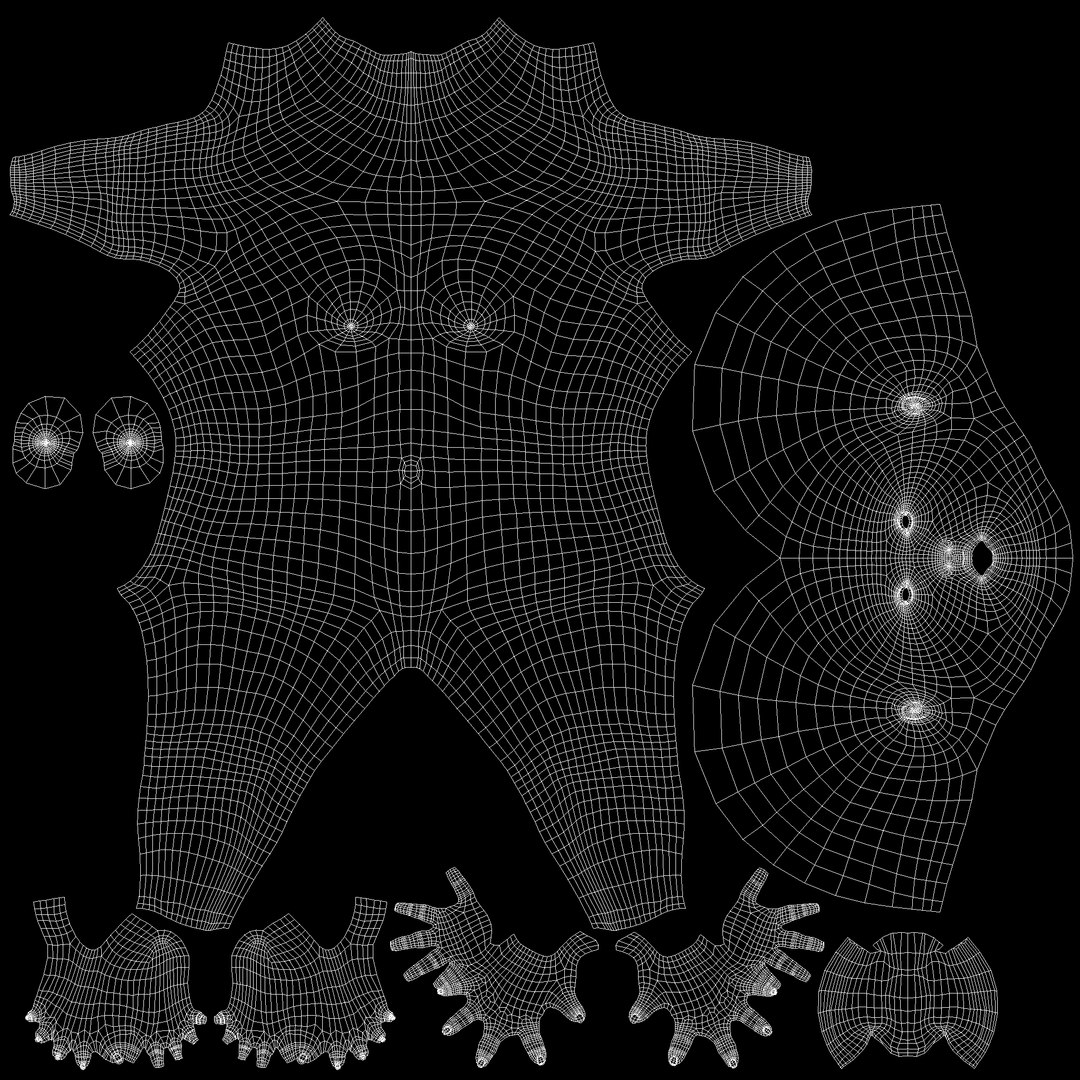 3d model of realistic base mesh rigged