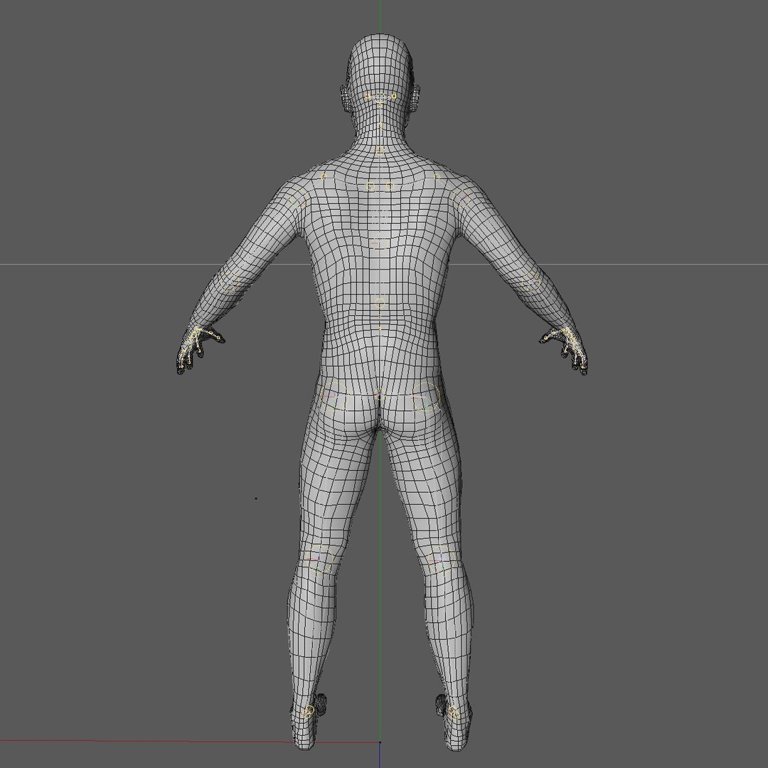 3d model of realistic base mesh rigged