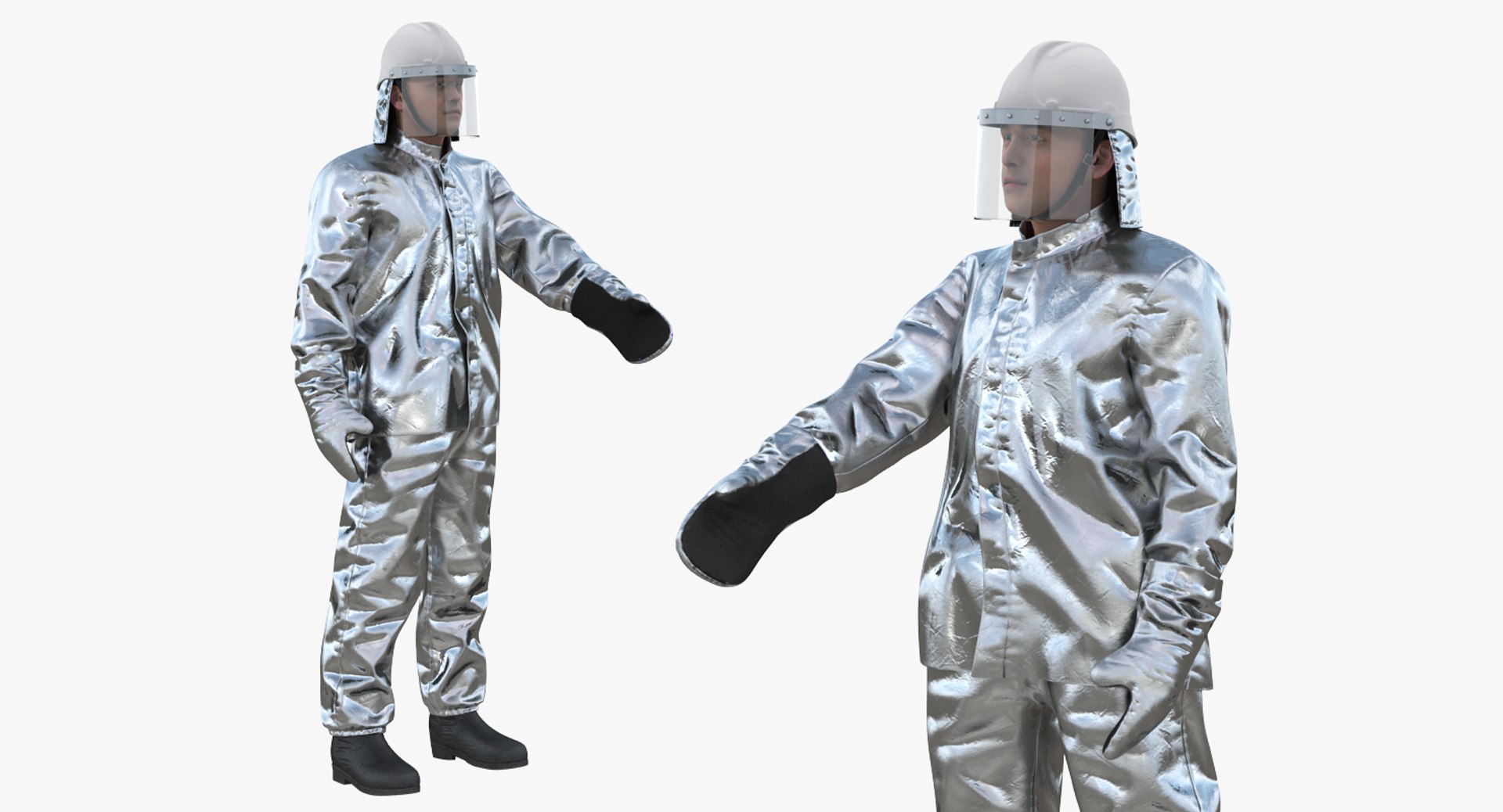 3D Firefighter Wearing Aluminized Proximity Model - TurboSquid 1196787