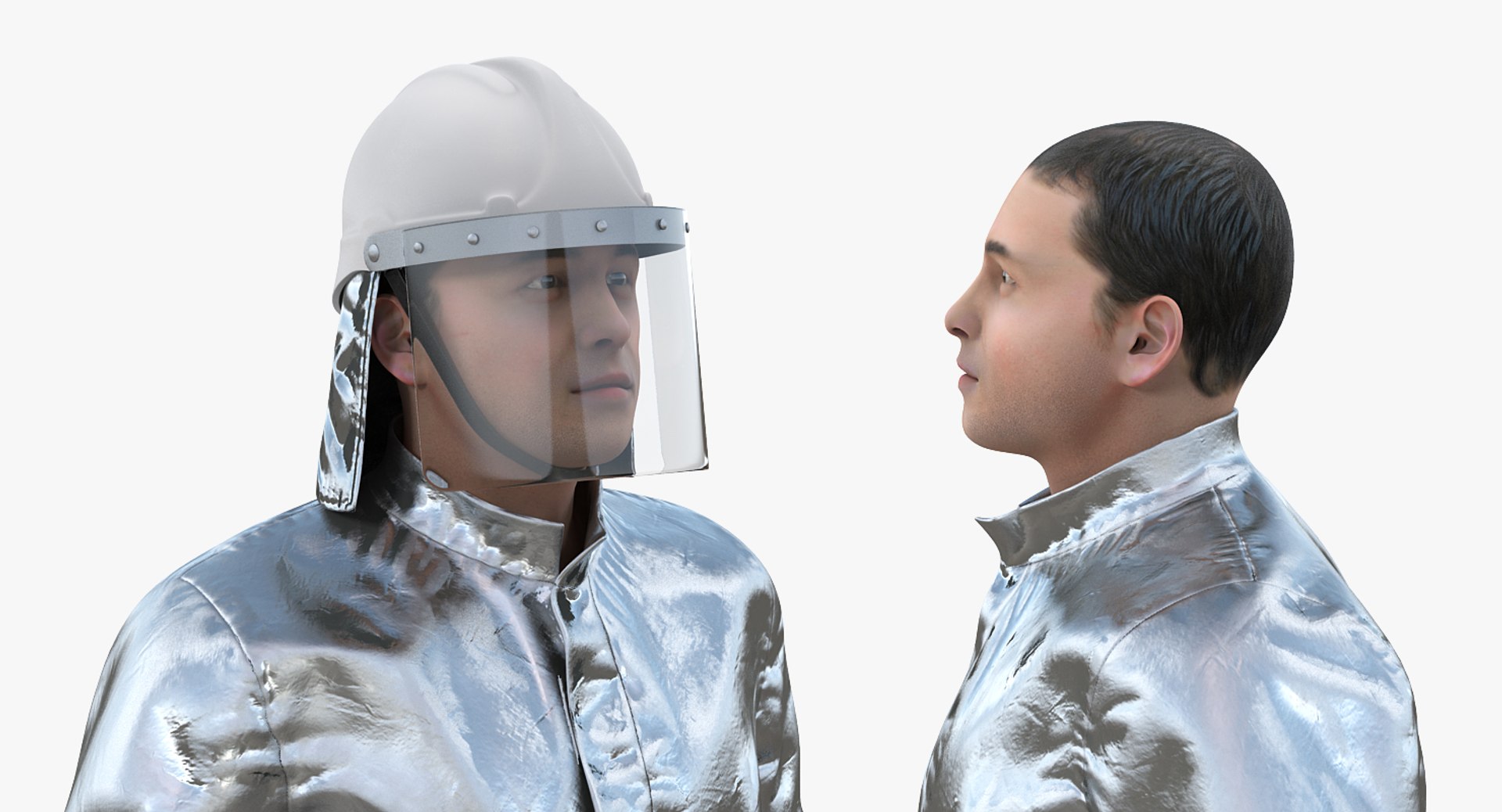 3D Firefighter Wearing Aluminized Proximity Model - TurboSquid 1196787