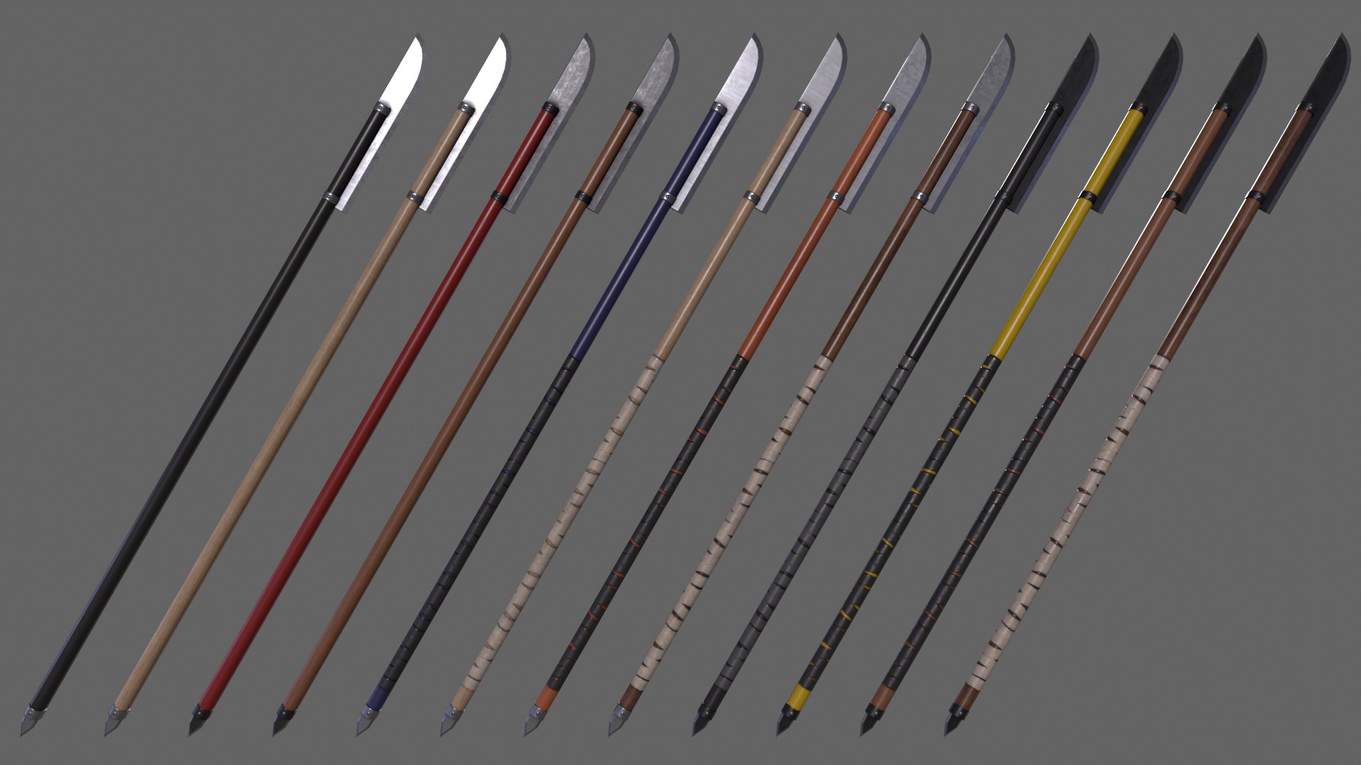 3D PBR Polearm Model - TurboSquid 1940872