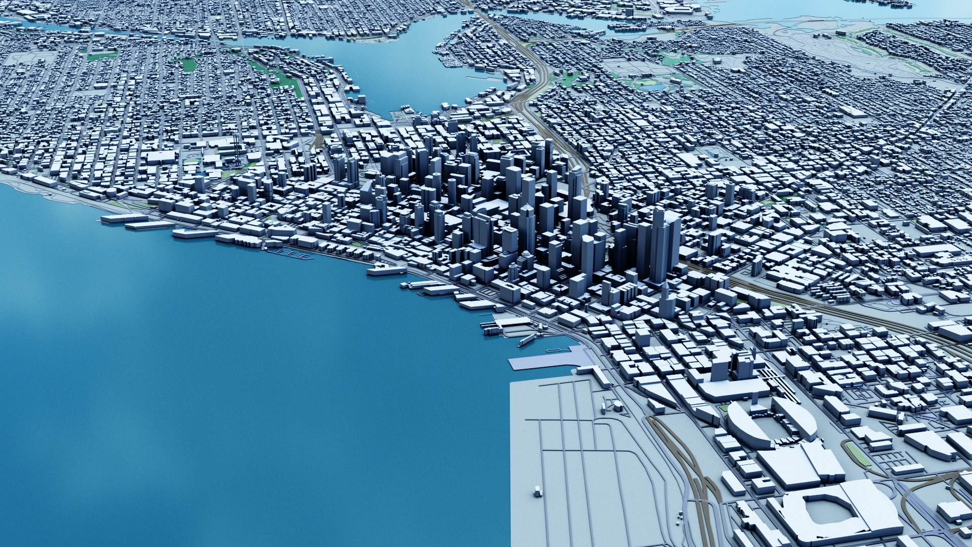 3D Model Seattle Terrain City - TurboSquid 1444146