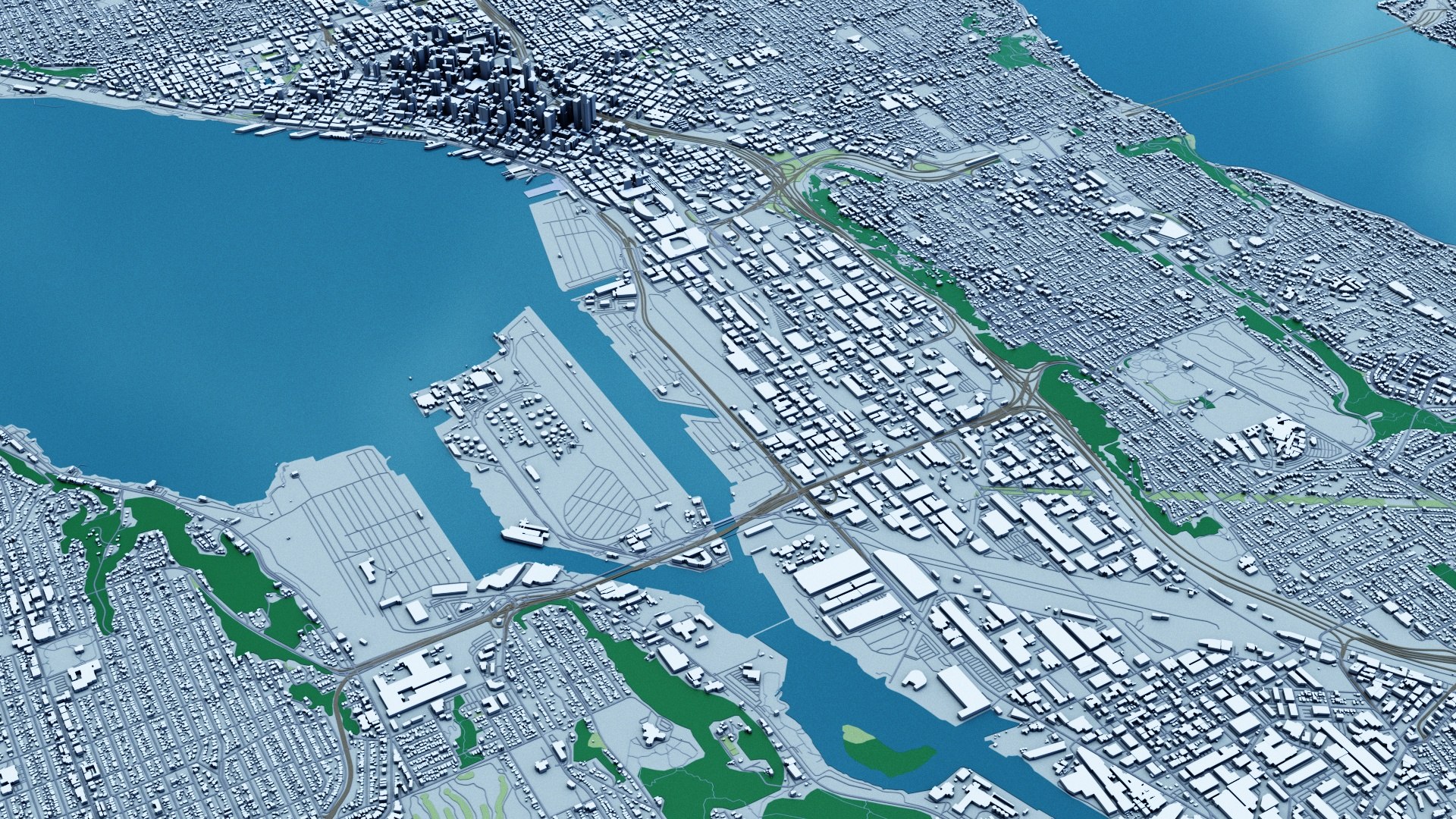 3D Model Seattle Terrain City - TurboSquid 1444146