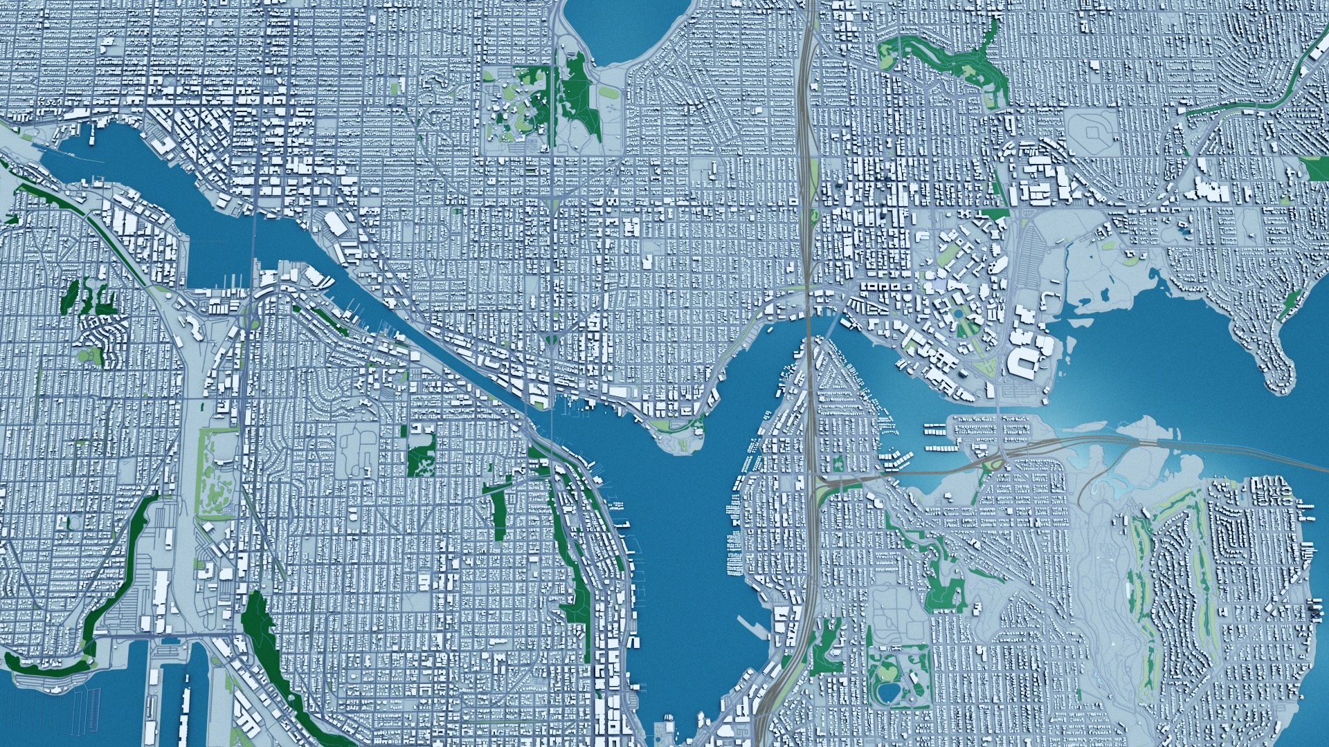 3D Model Seattle Terrain City - TurboSquid 1444146
