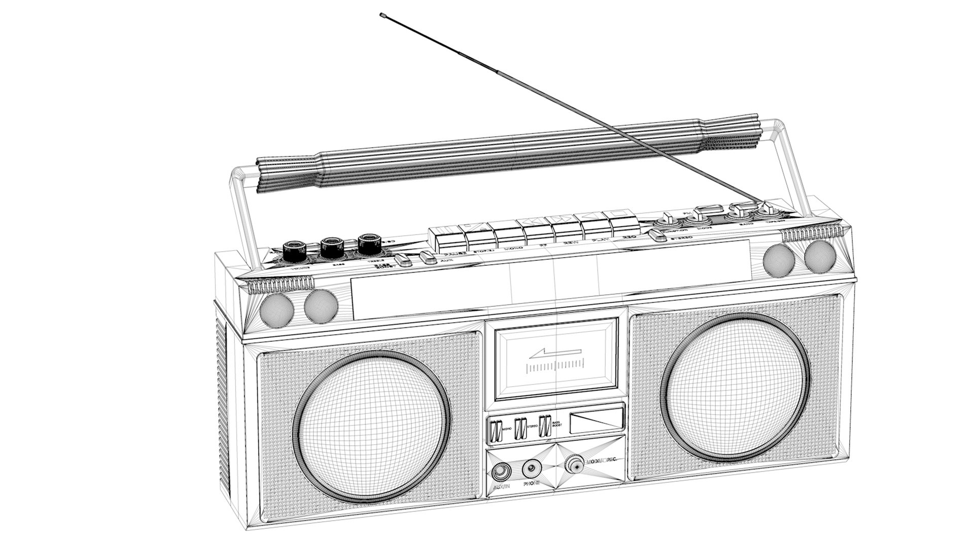 3D 3D model of tape drive of retro cassette radio cassette player ...
