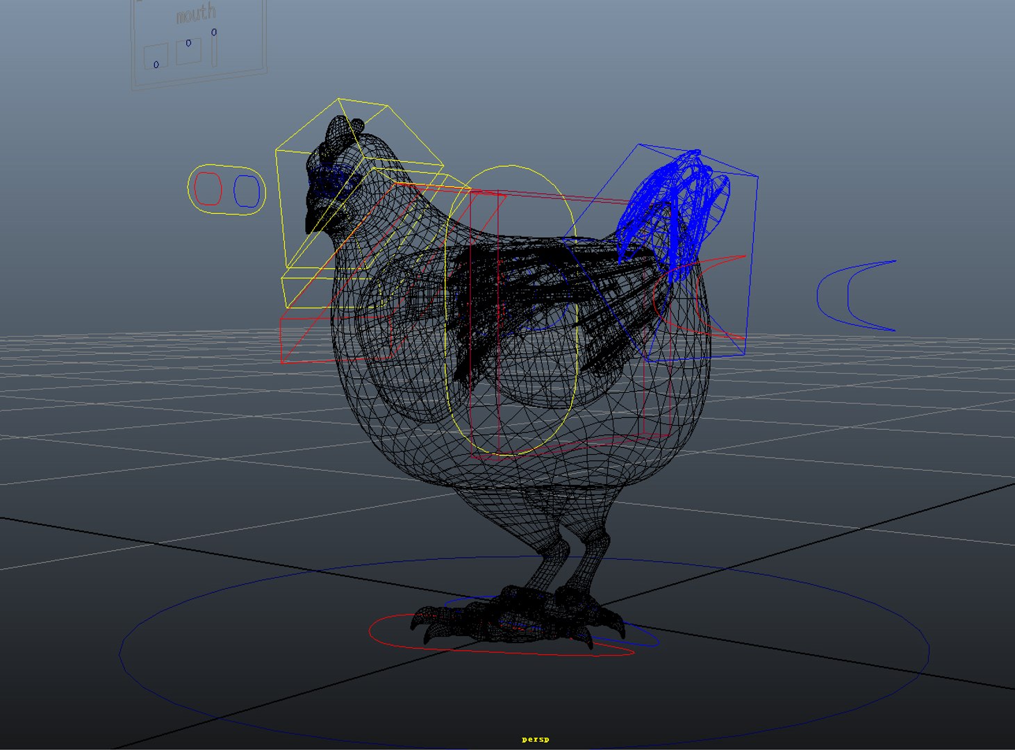 rig wings 3d obj