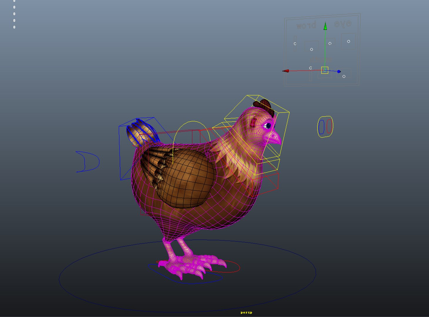 rig wings 3d obj