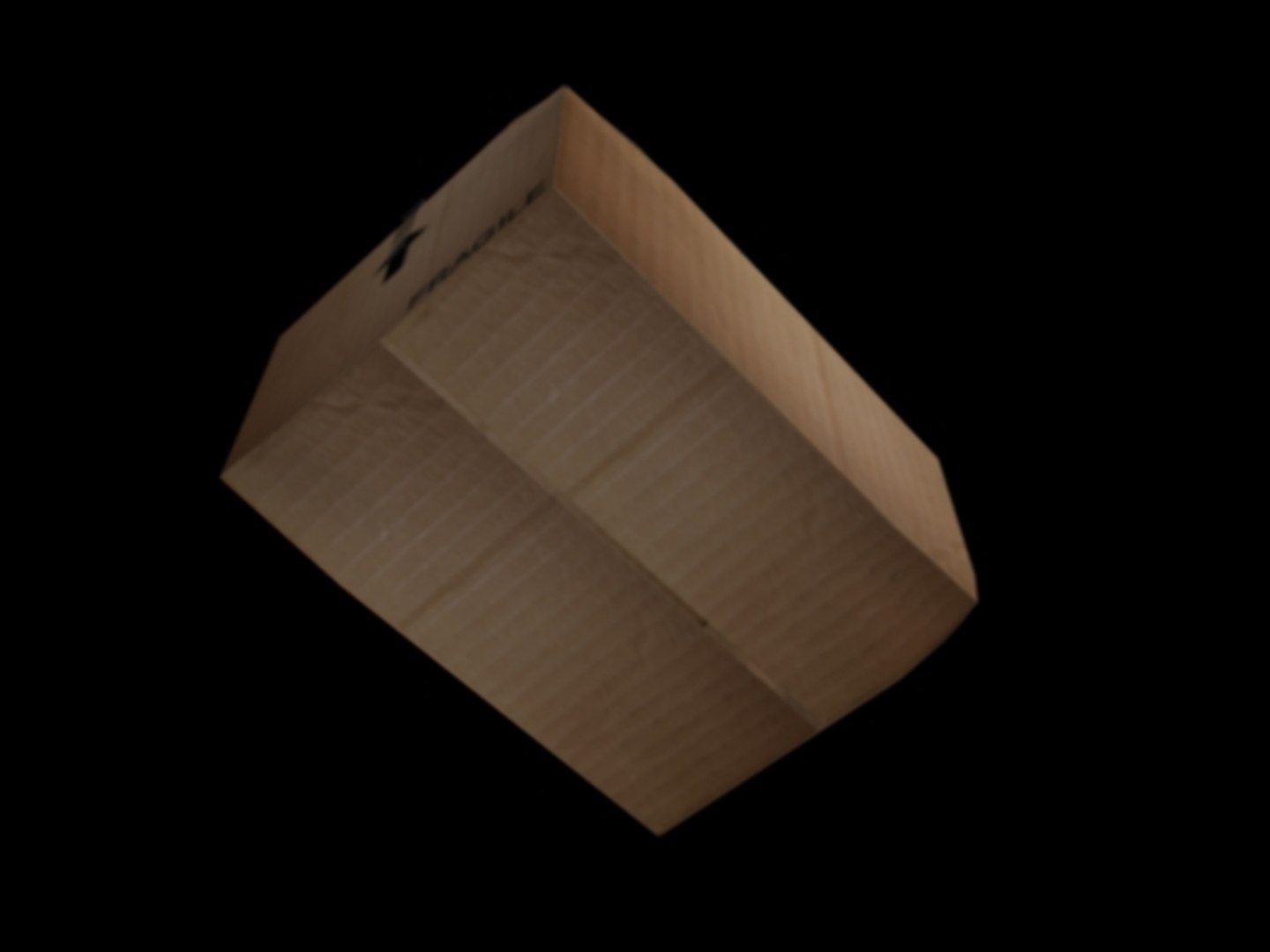 Crumpled Cardboard Box Obj