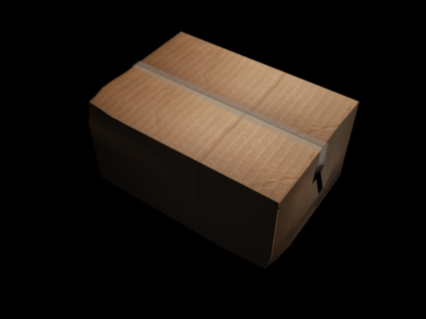 Crumpled Cardboard Box Obj