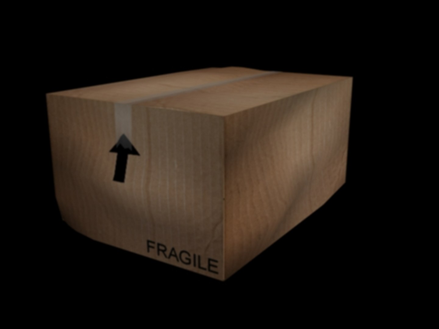 Crumpled Cardboard Box Obj