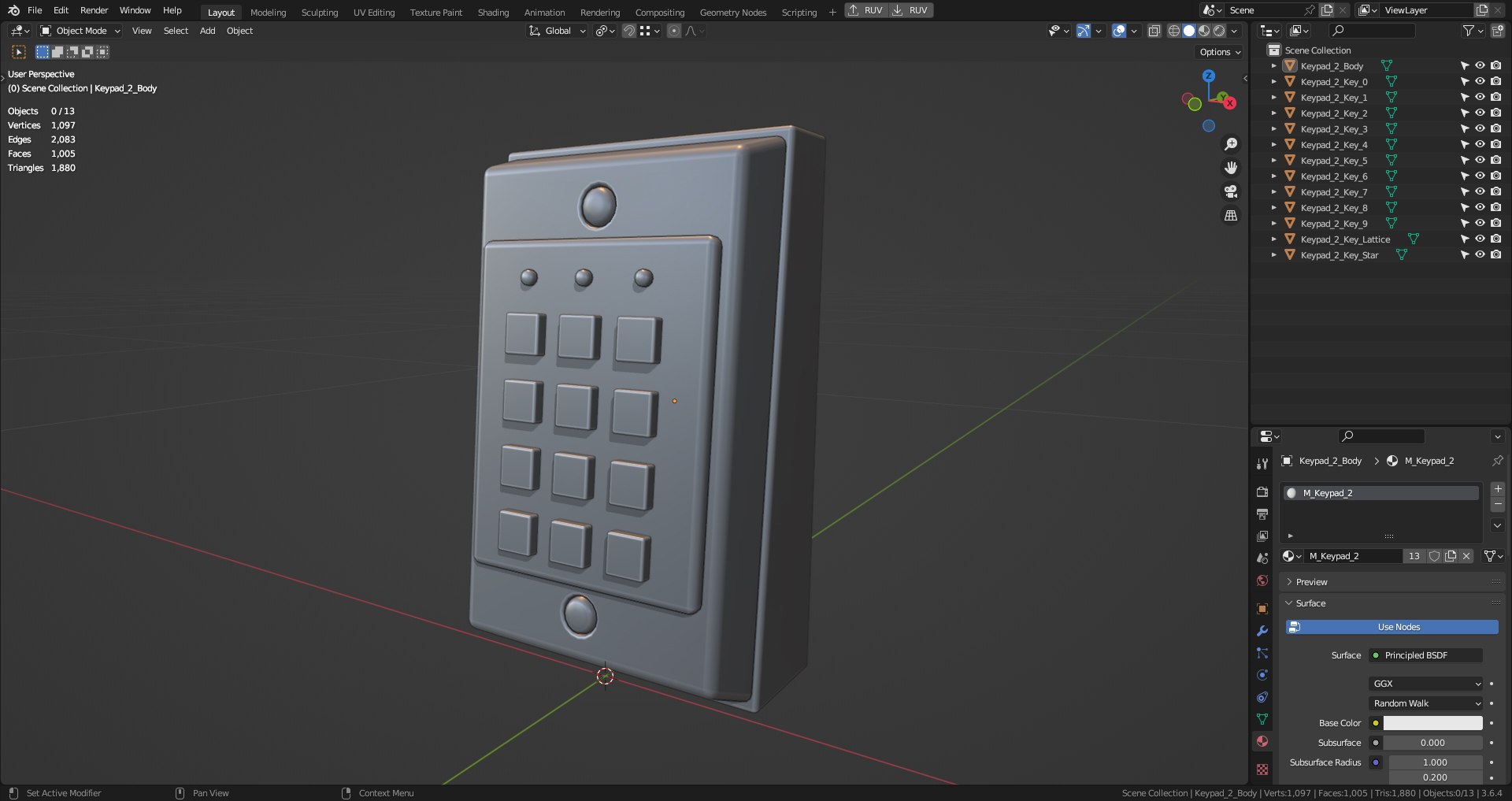 Keypad Lock 2 3D Model - TurboSquid 2135283