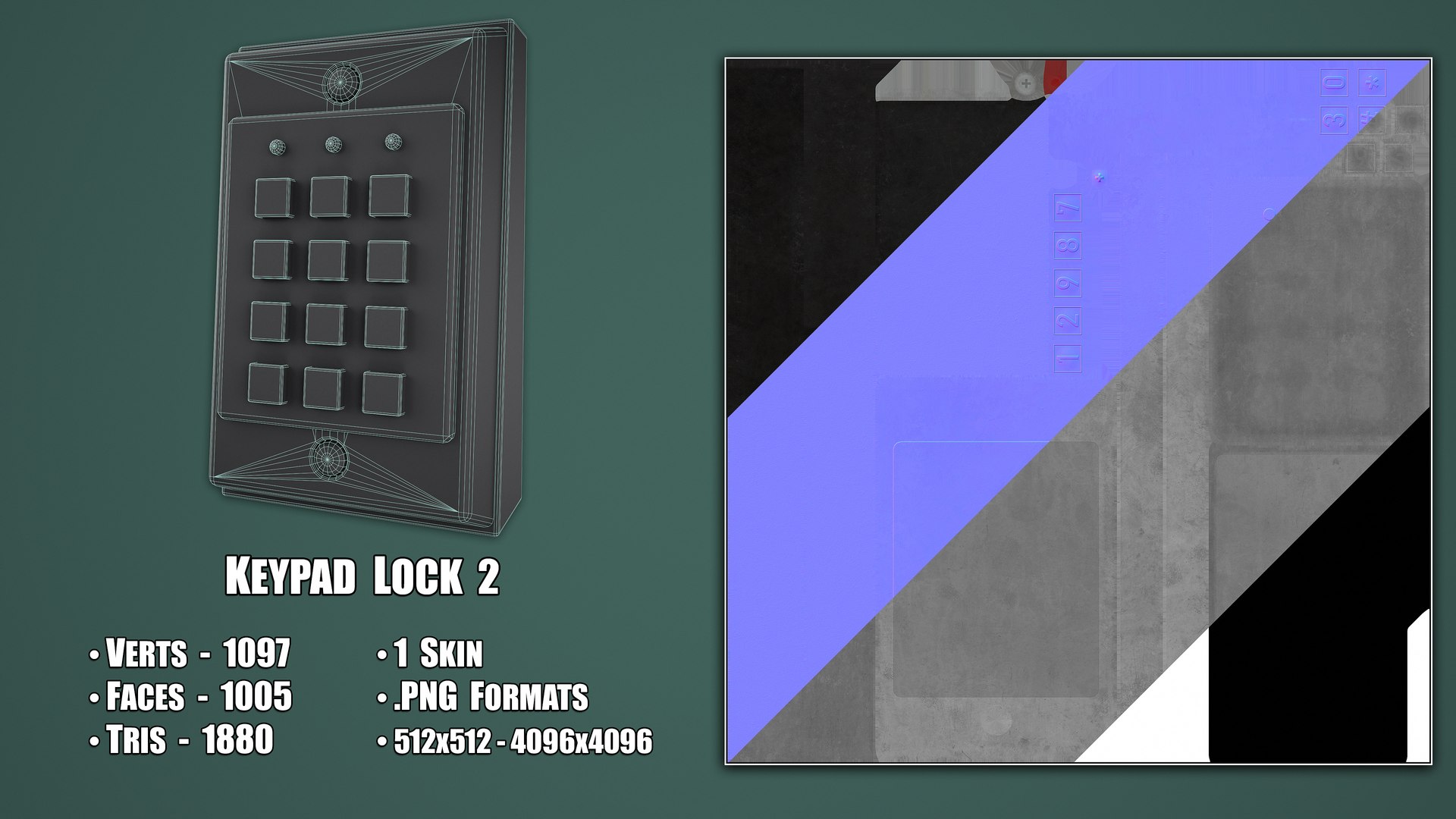 Keypad Lock 2 3D Model - TurboSquid 2135283