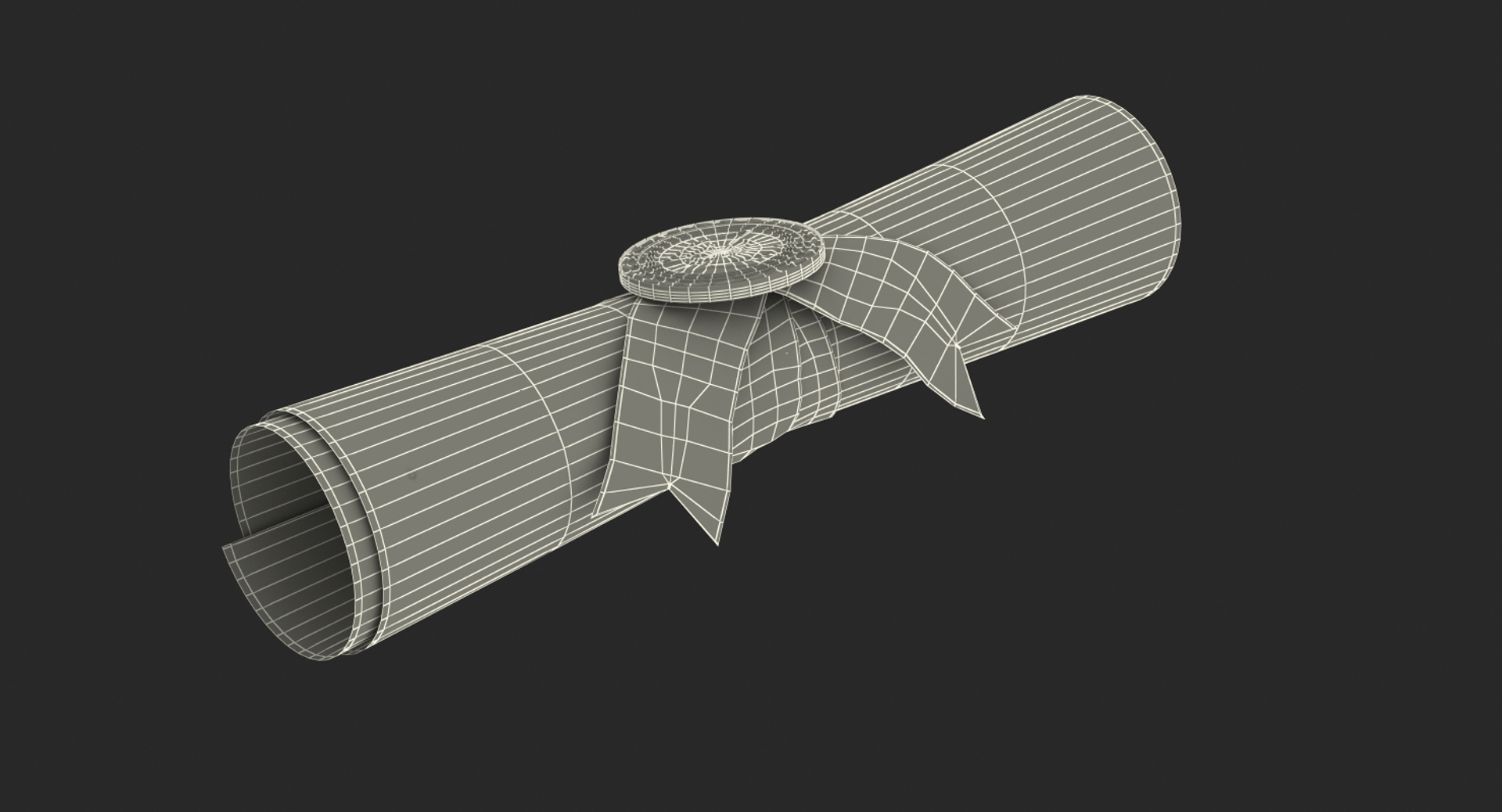 3D Model Degree Scroll Red Ribbon - TurboSquid 1342297