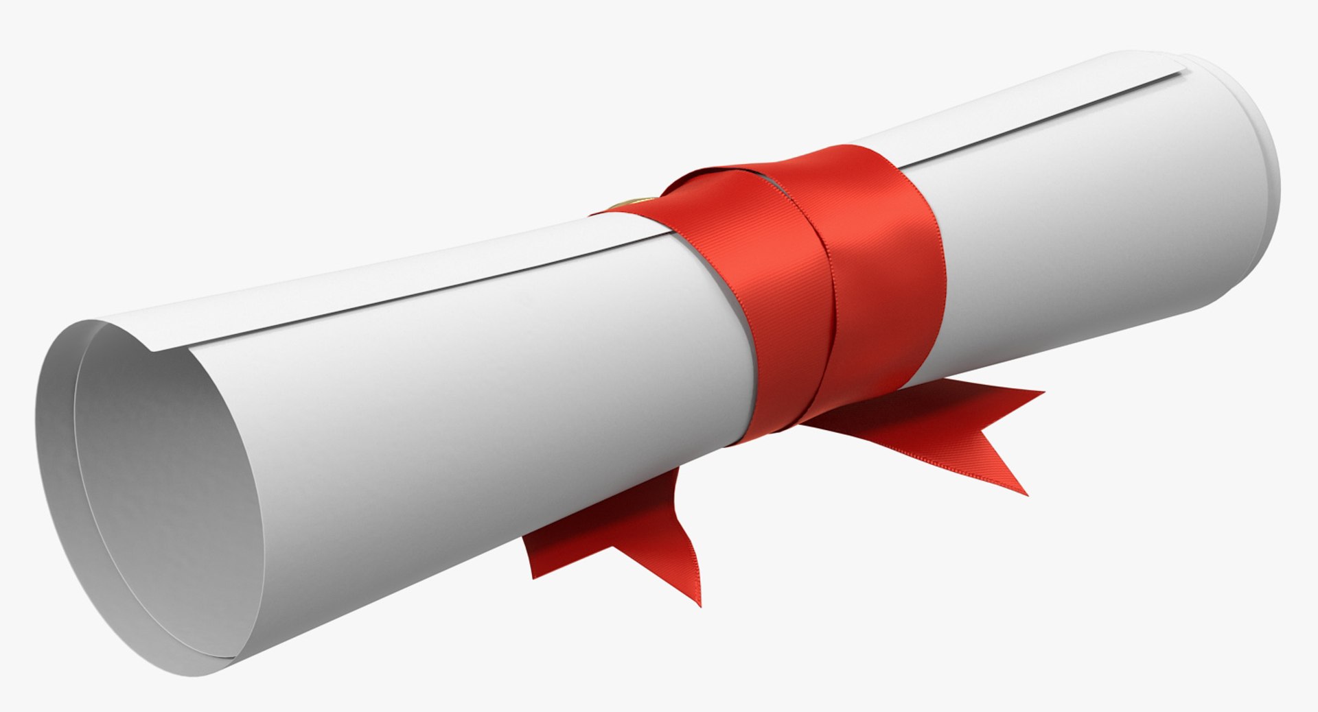 3D Model Degree Scroll Red Ribbon - TurboSquid 1342297