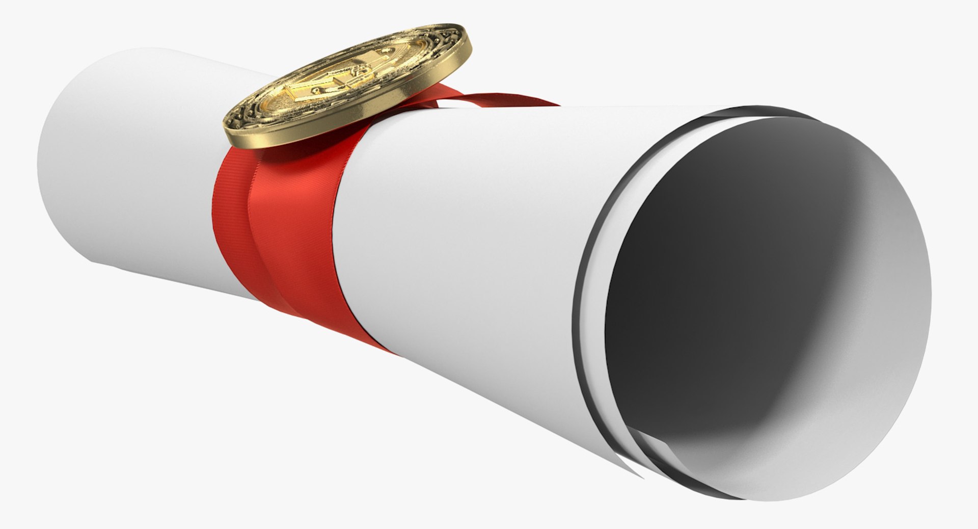 3D Model Degree Scroll Red Ribbon - TurboSquid 1342297
