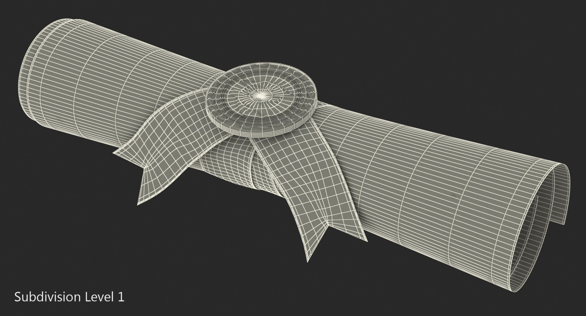 3D Model Degree Scroll Red Ribbon - TurboSquid 1342297