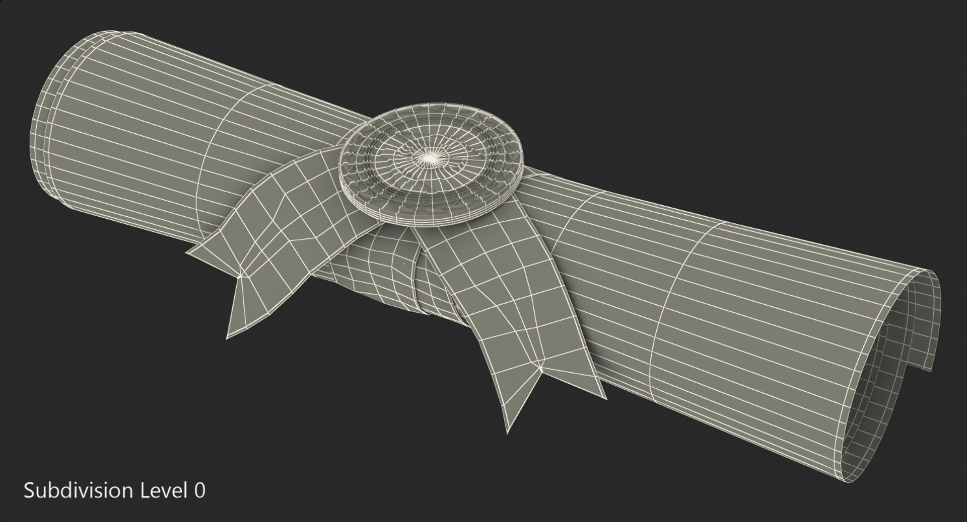 3D Model Degree Scroll Red Ribbon - TurboSquid 1342297