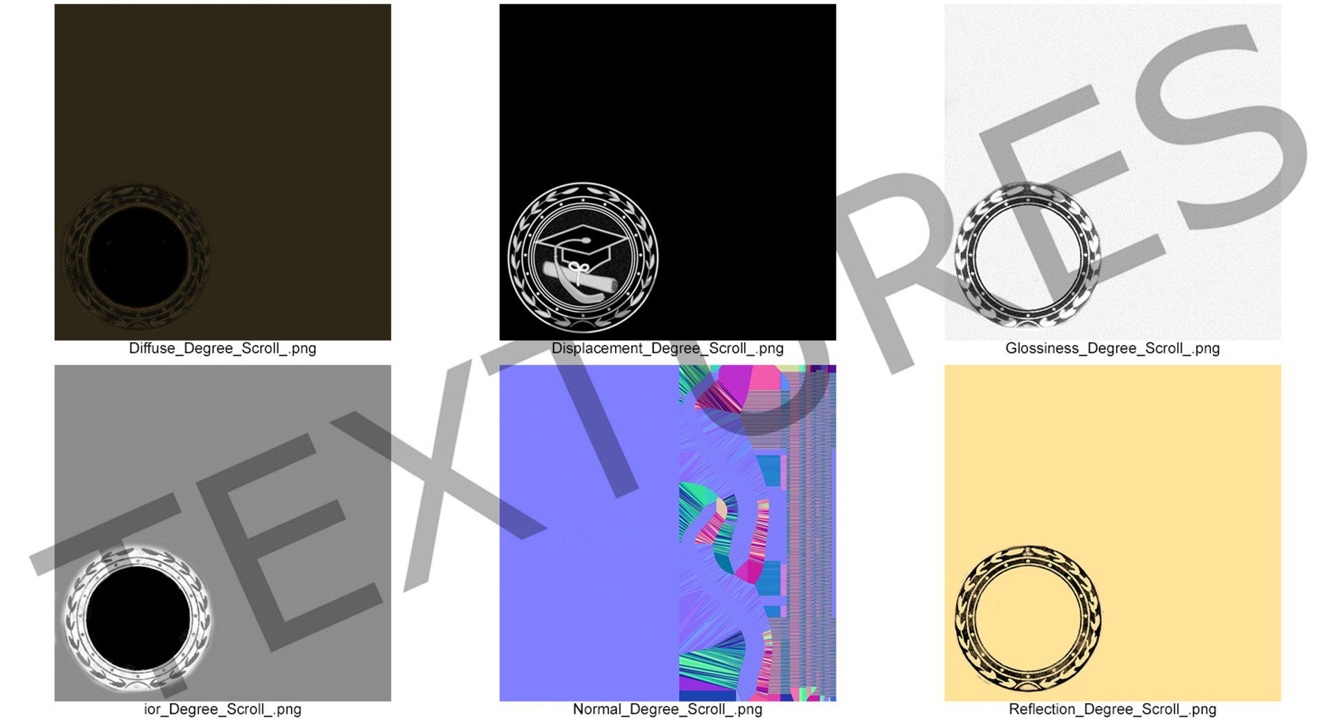 3D Model Degree Scroll Red Ribbon - TurboSquid 1342297