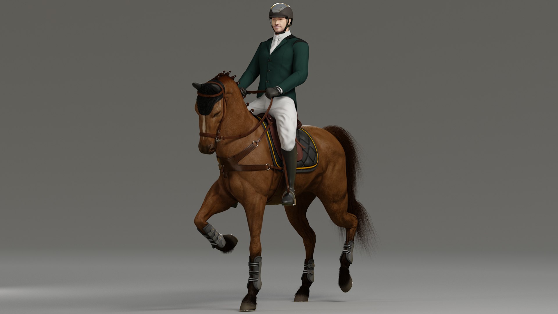 3D Model Male Equestrian Animated HQ - TurboSquid 2256830