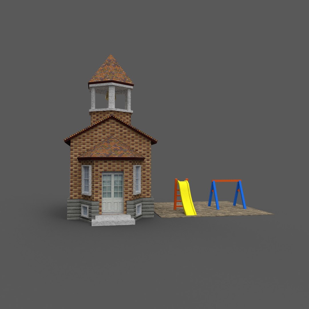 Cartoony Grade School 3D Model - TurboSquid 1240182